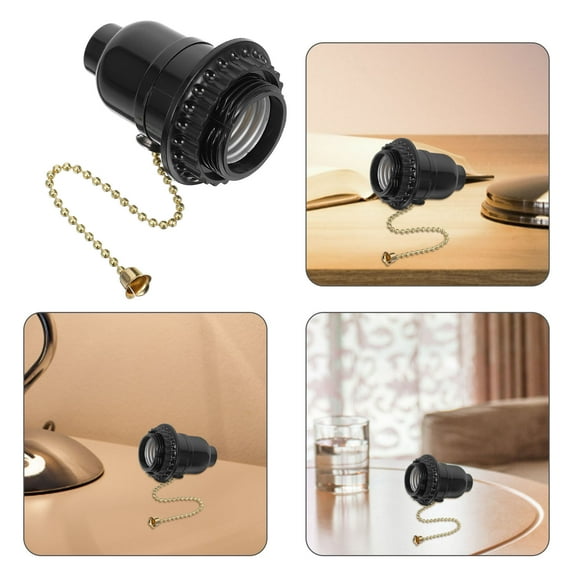 HEMOTON Lamp Base with Pull Chain Ceiling Light Lamp Holder with Pull ...