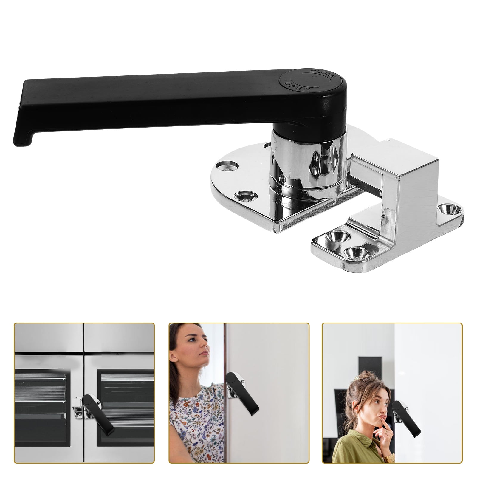HEMOTON Latch Freezer Door Closer Steamed Rice Cabinet Door Handle 19 ...