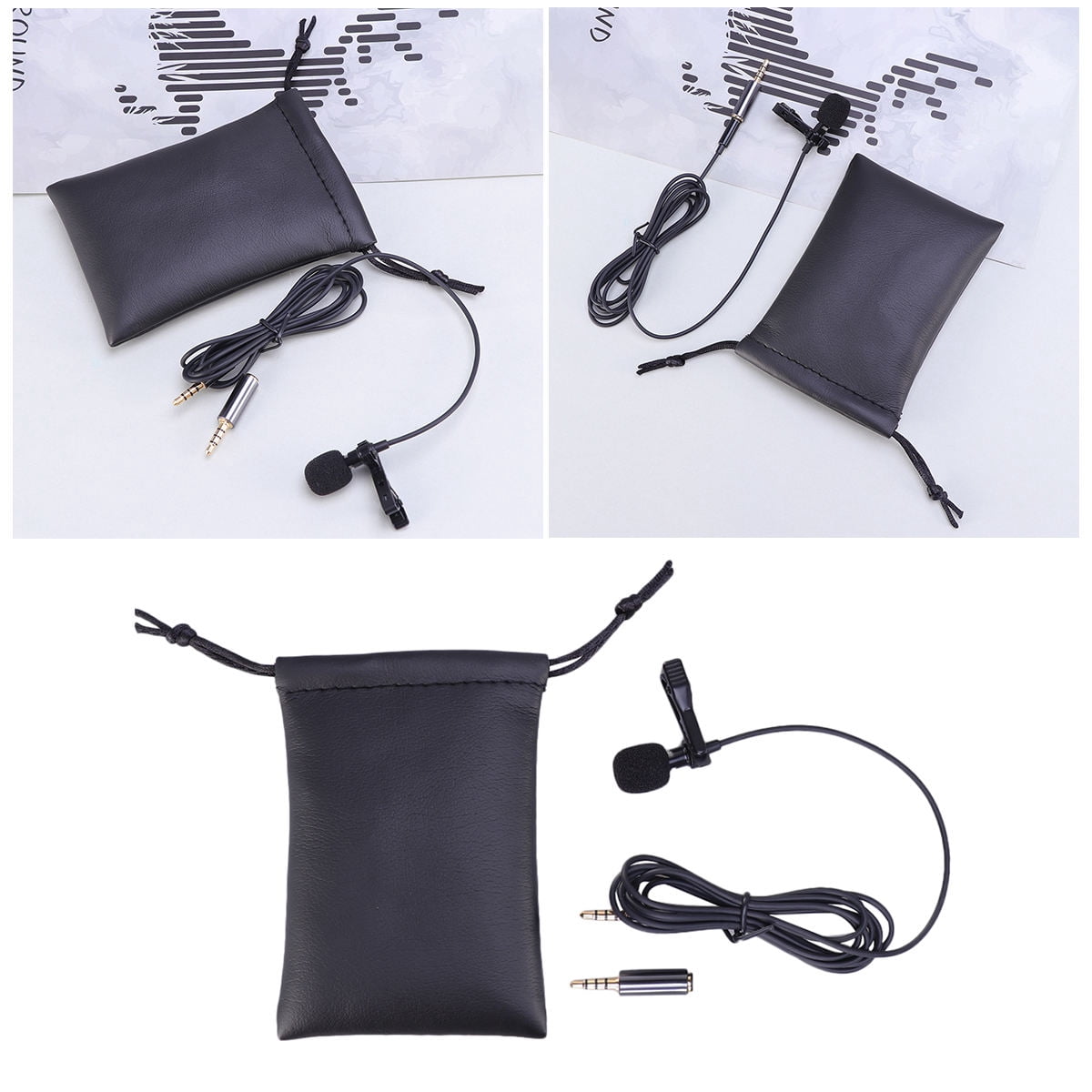 SOPOTUTU Professional Lavalier Lapel Microphone Clip Set for Clear ...