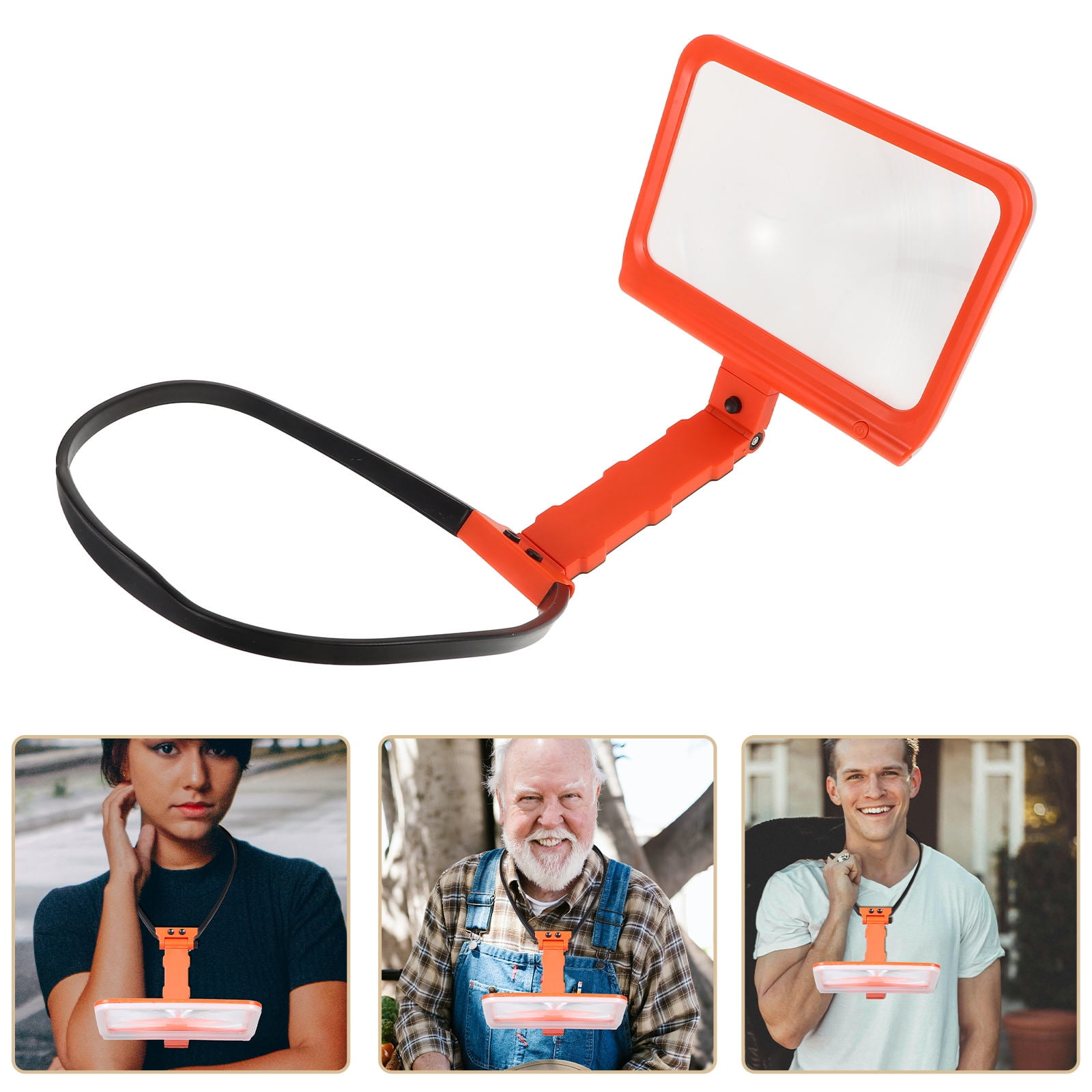 HEMOTON Led Magnifying Glass For Reading Neck Wear Large Page Magnifier ...