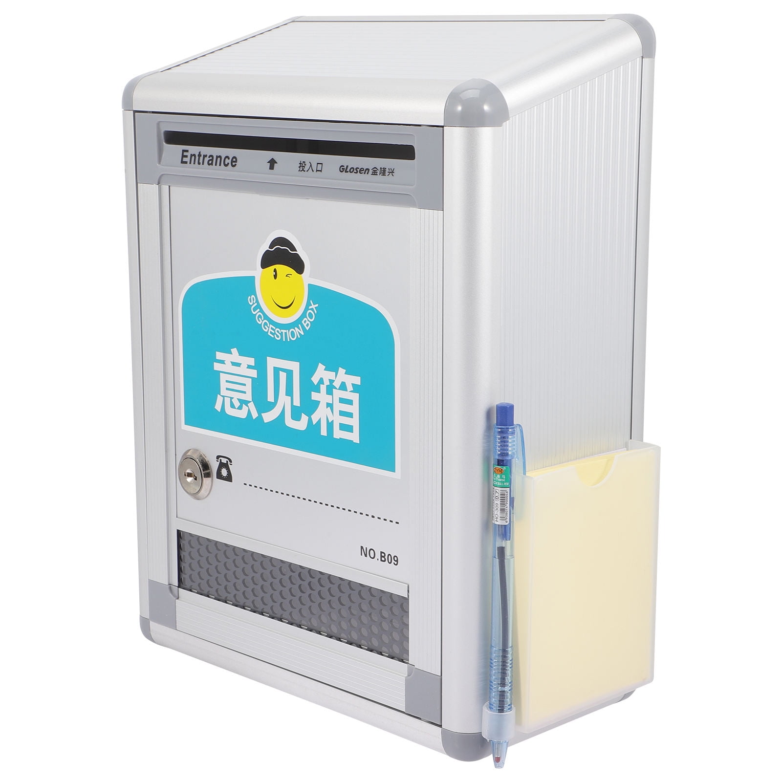 UPGRATOR Wall Mount Locking Mailbox Letter Collection Box Aluminium ...