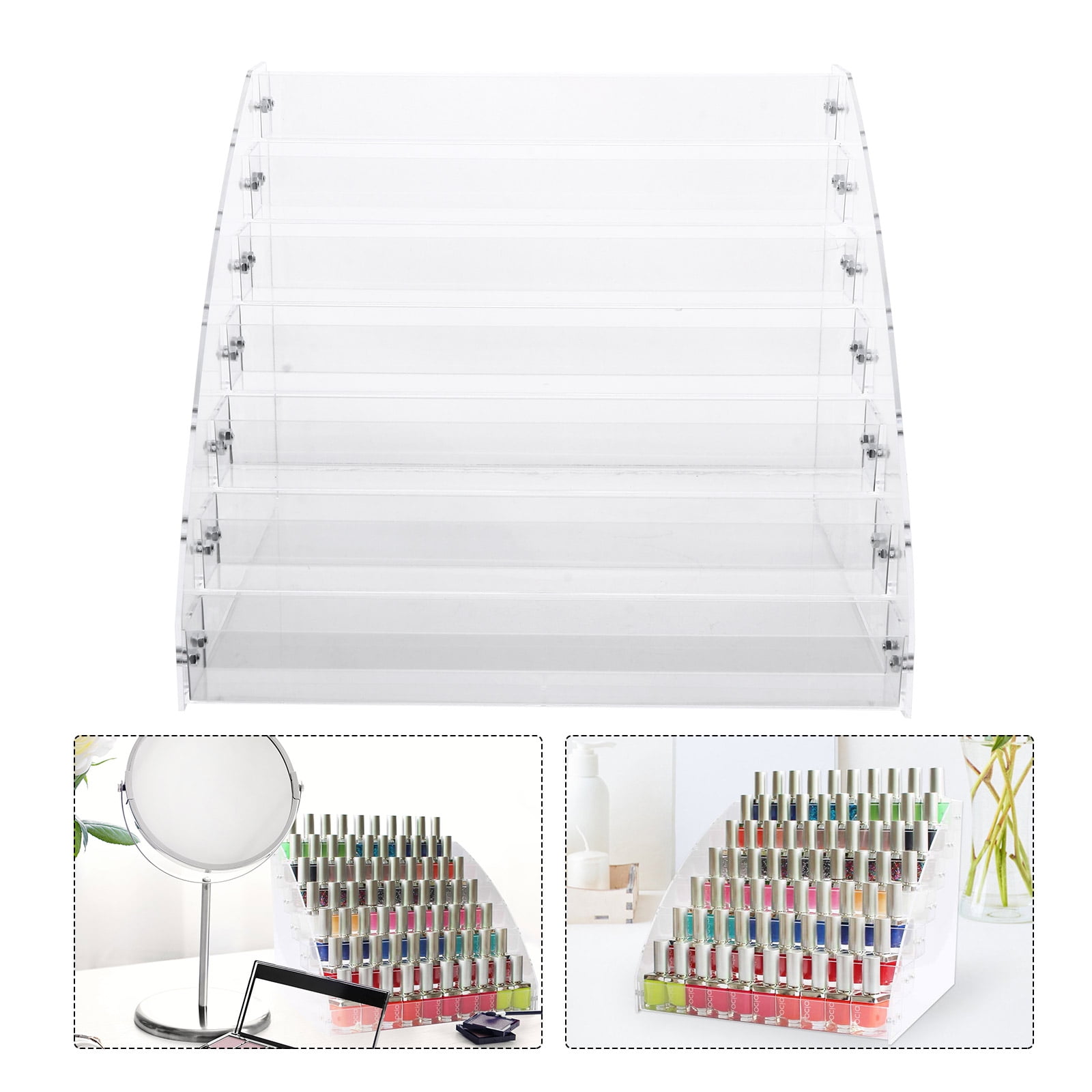 HEMOTON Lipstick Gloss Organizer Holder Display Stand Nail Polish Tint ...