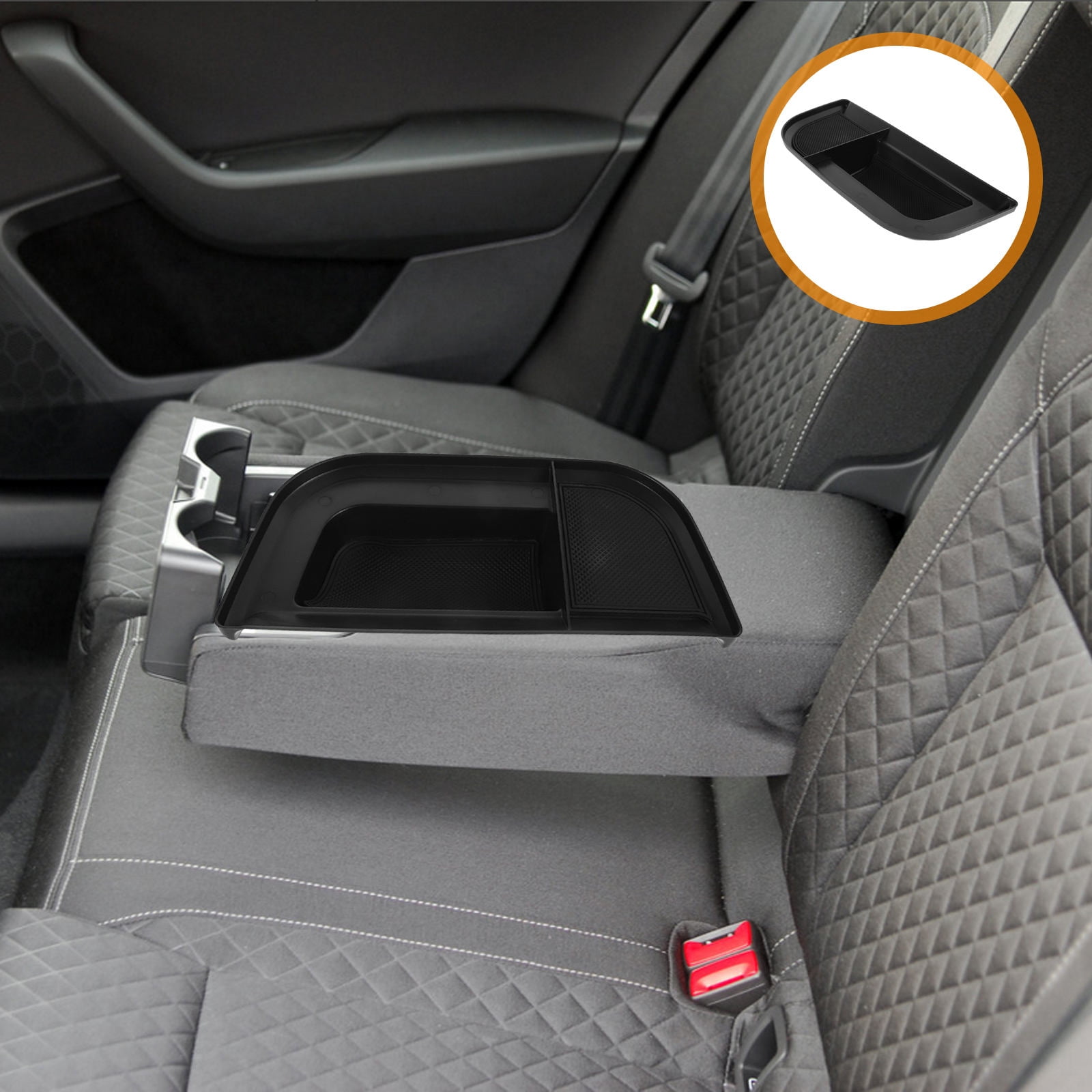 HEMOTON Locking Center Console for Truck Car Screen Organizer Black ...