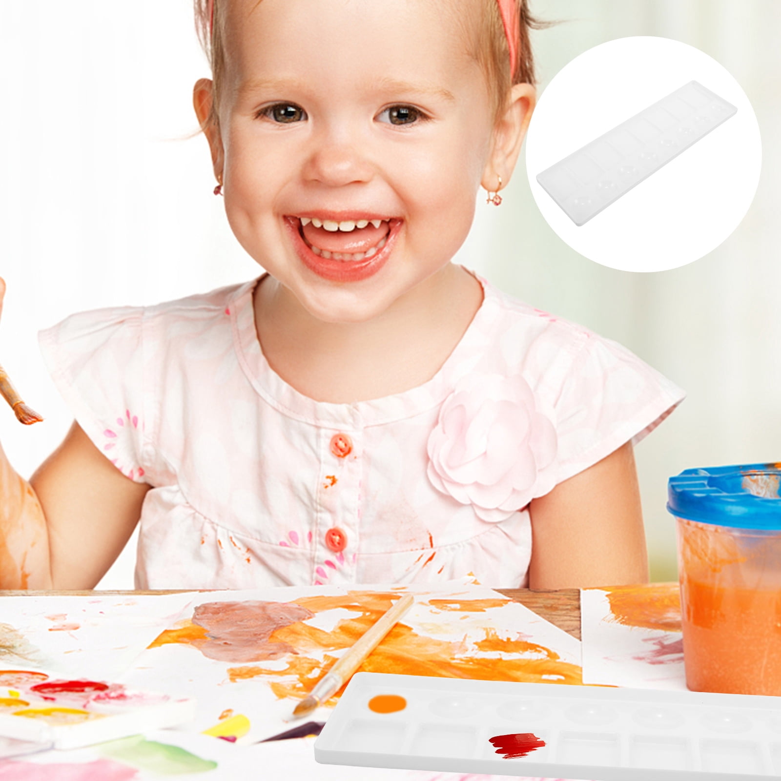 HEMOTON Long Watercolor Paint Palette with Mixer Plastic Painting ...