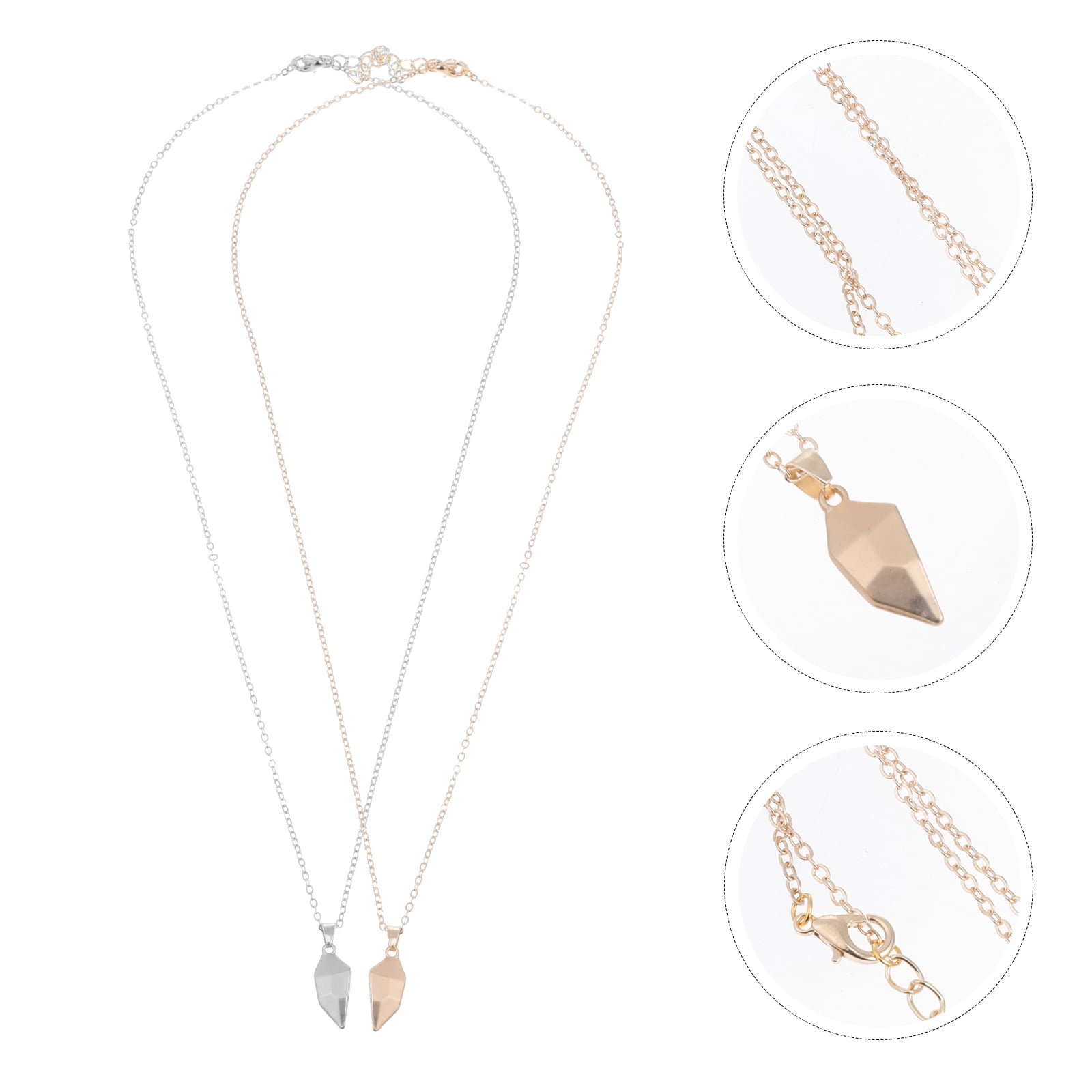 HEMOTON Love Necklace Lovers Pendant Heart Couple Spotlight Shape Women ...