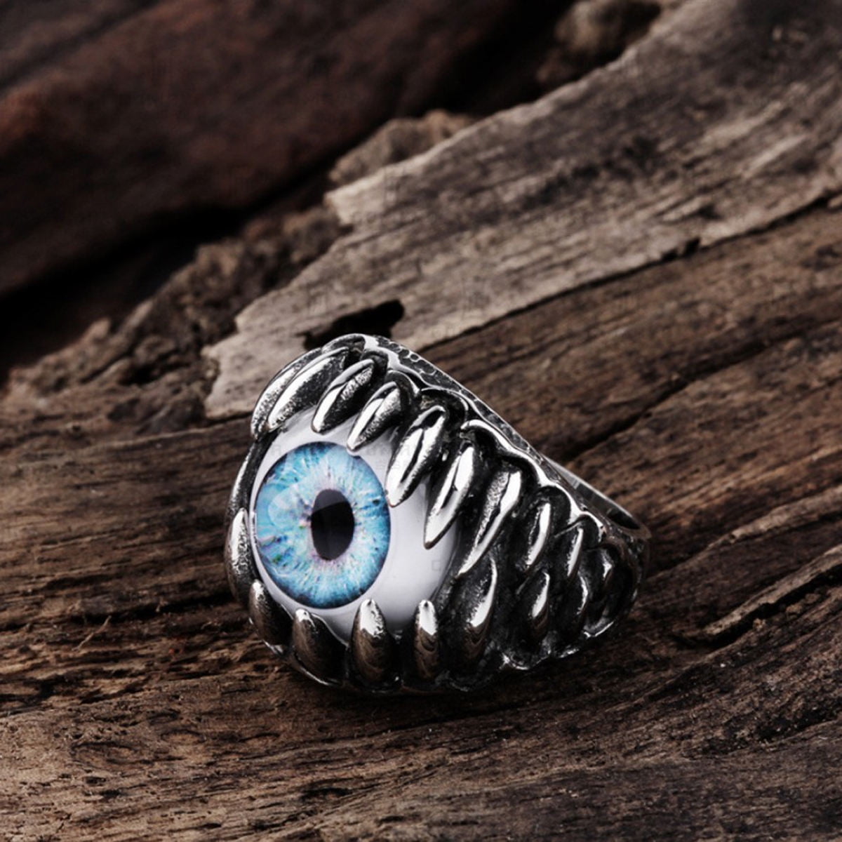 HEMOTON Men's Super Cool Talons and Fangs Eyes Titanium Steel Rings ...