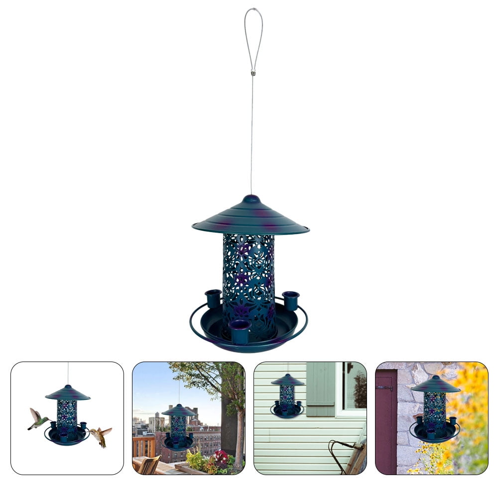 HEMOTON Metal Bird Feeder Hanging Bird Feeding Supply Hanging Bird ...