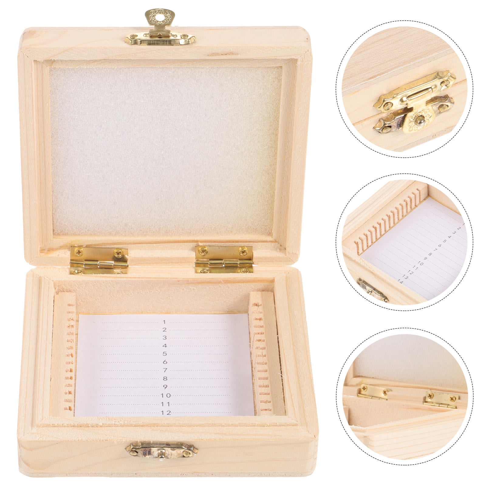 HEMOTON Wooden Slide Storage Box for Microscope Specimens with Khaki ...