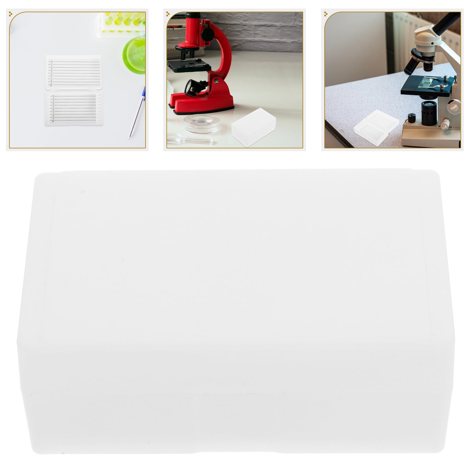 HEMOTON Microscope Slide Case Plastic Microscope Slide Storage Box ...