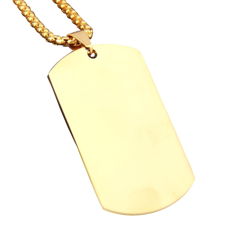 HEMOTON Military Dog Tag Real Mens Titanium Steel Pendant Chain ...