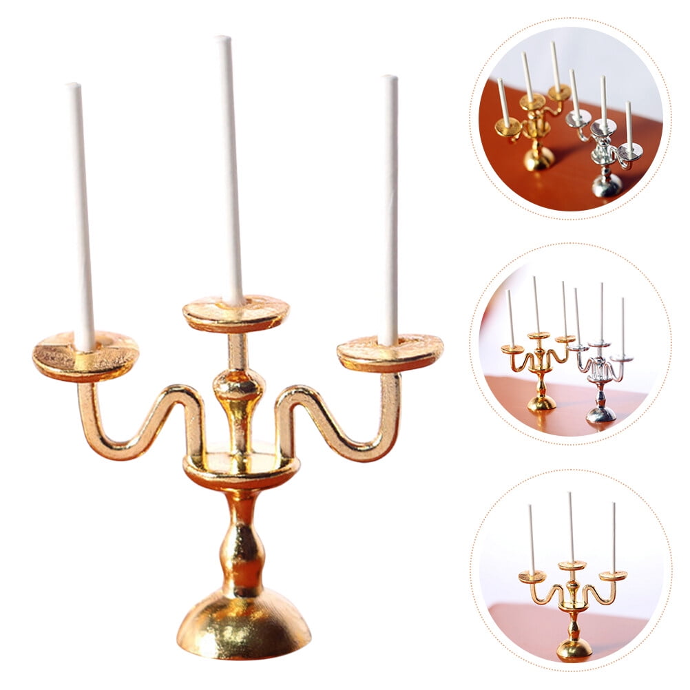 HEMOTON Miniature Vintage Candlestick Model for Scenes, Small ...