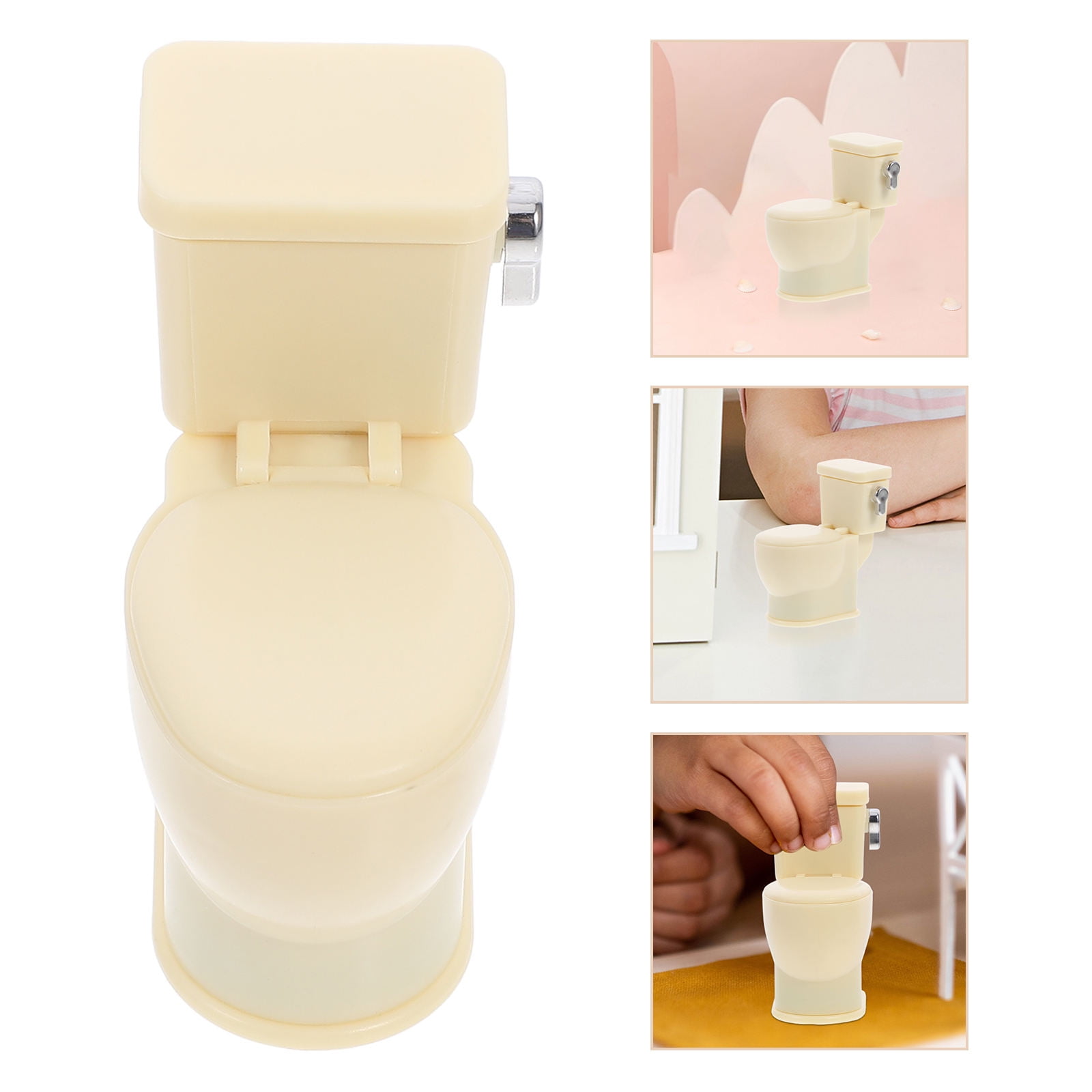 HEMOTON Mini Ceramic Toilet Tiny Dollhouse Baby Yellow - Walmart.com