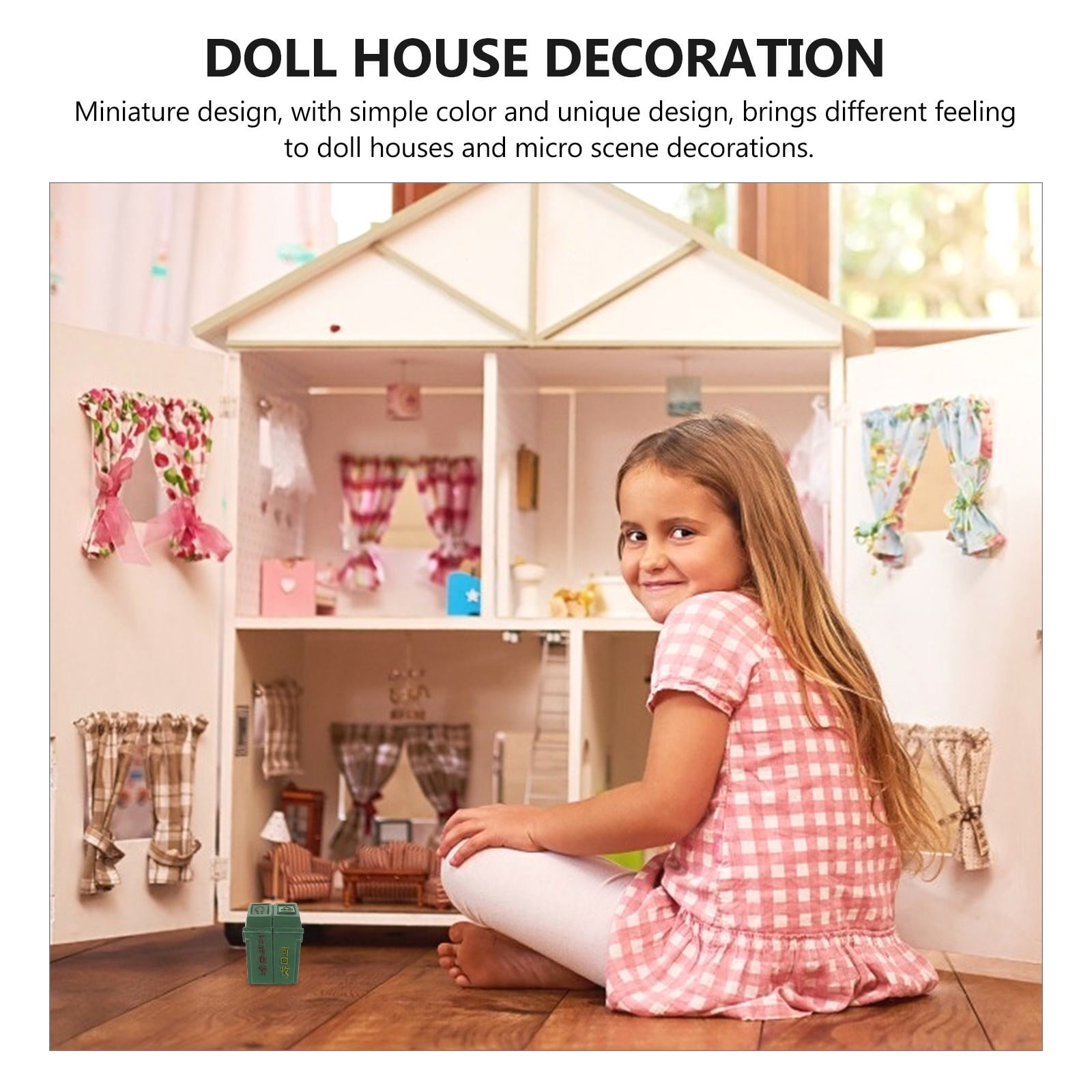 HEMOTON Mini Garbage Container 1:64 Scale Tiny Trash Can Model ...