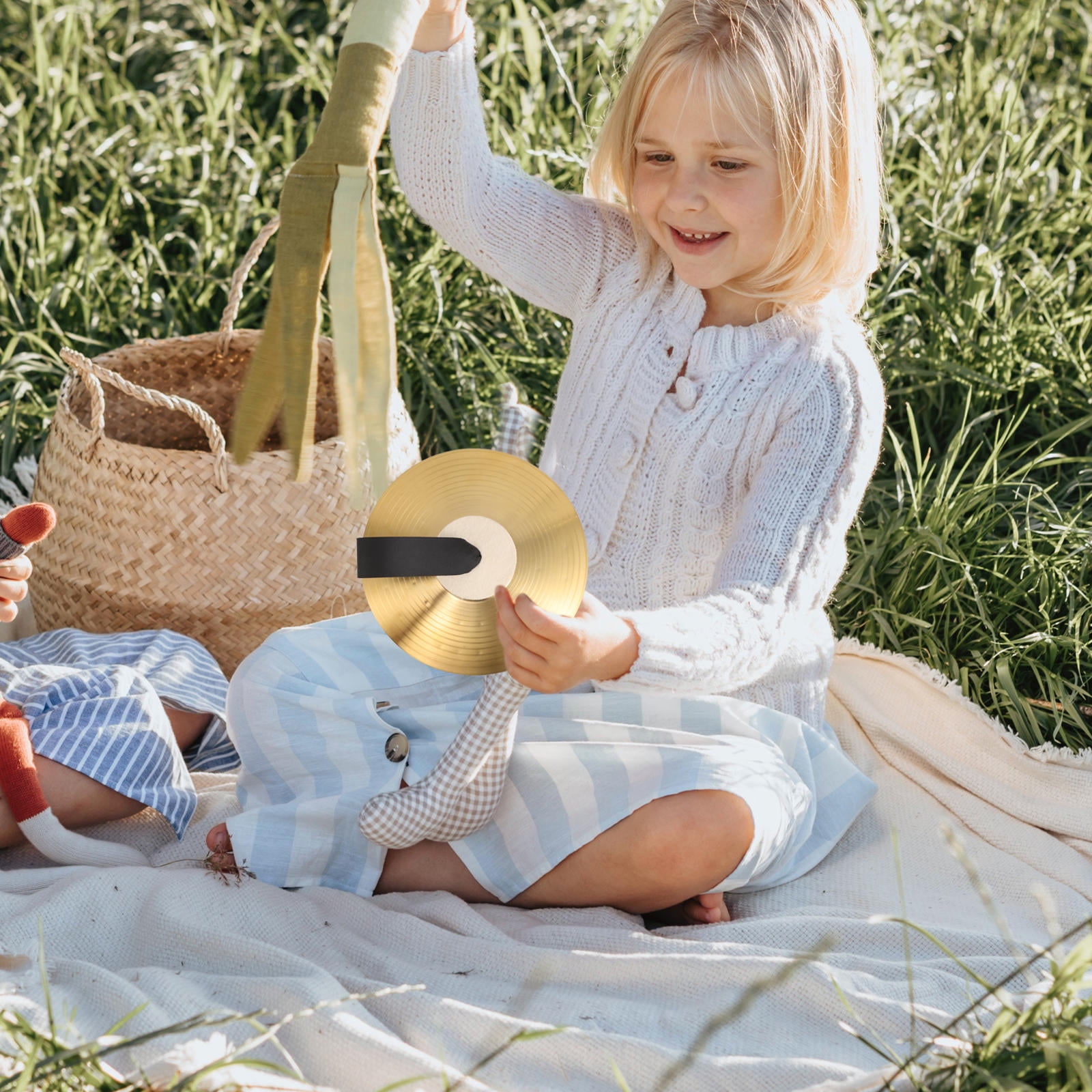 SOPOTUTU Golden Metal Hand Cymbals Compact Portable Percussion ...