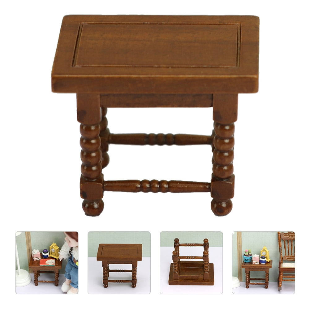 HEMOTON Mini Tea Table Model Miniature Furniture Mini House Decor ...