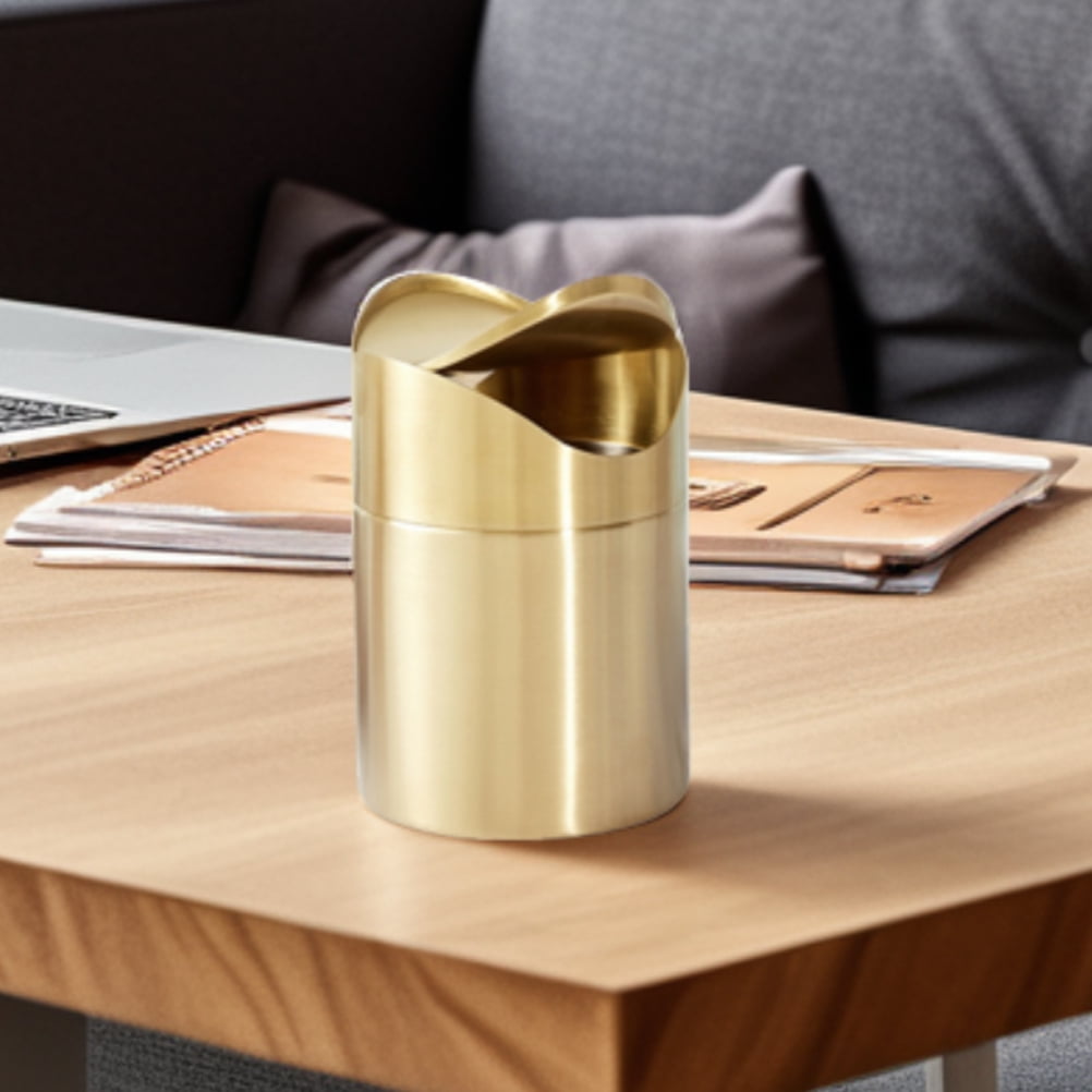 HEMOTON Mini Trash Can With Lid Small Trash Can Desk Trash Can ...