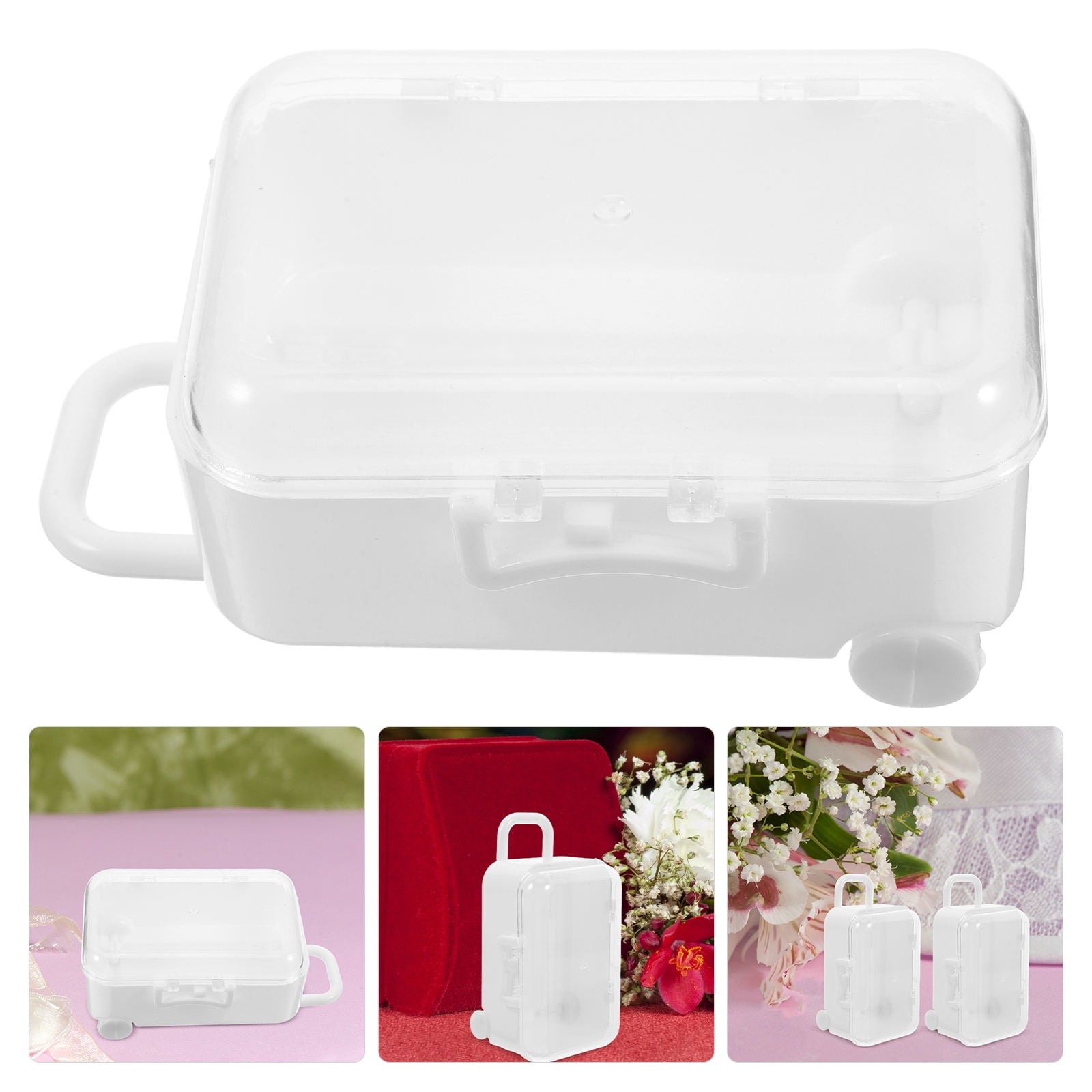 HEMOTON Mini Trolley Suitcase Candy Box for Treats and Favors Clear ...