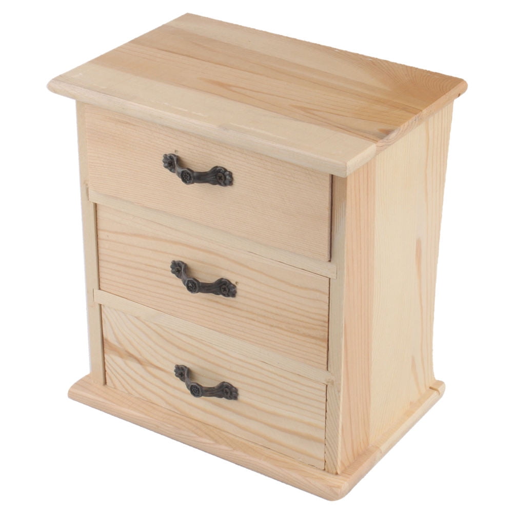 HEMOTON Miniature Drawers Furniture for Dolls House Bedside Table Tiers ...