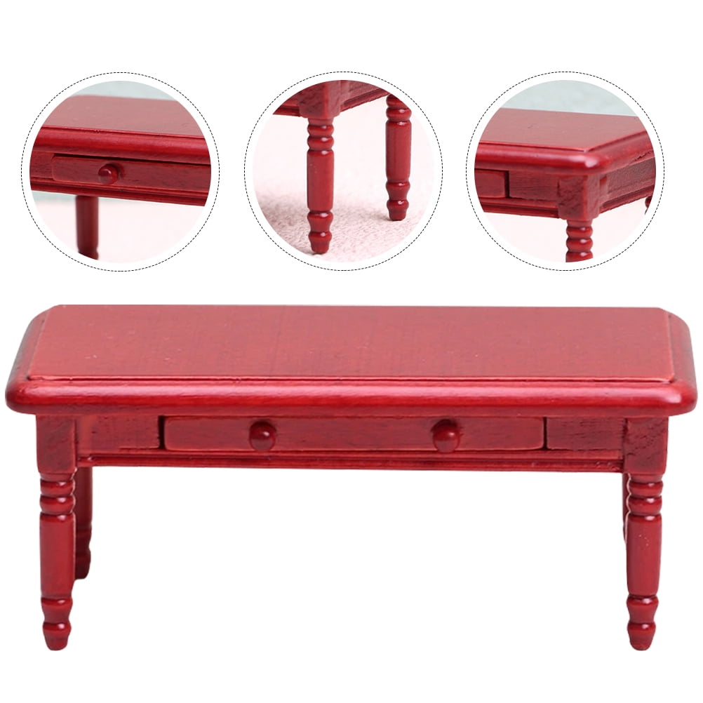 HEMOTON Miniature House Furniture Tiny House Table Tiny Wood Table Miniature Wood Table ...