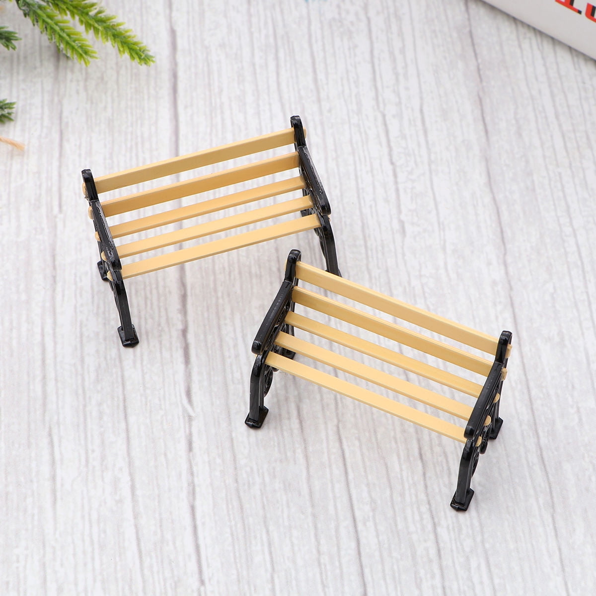 HEMOTON Miniature Park Bench for Kids Playing with Retro Style Alloy ...