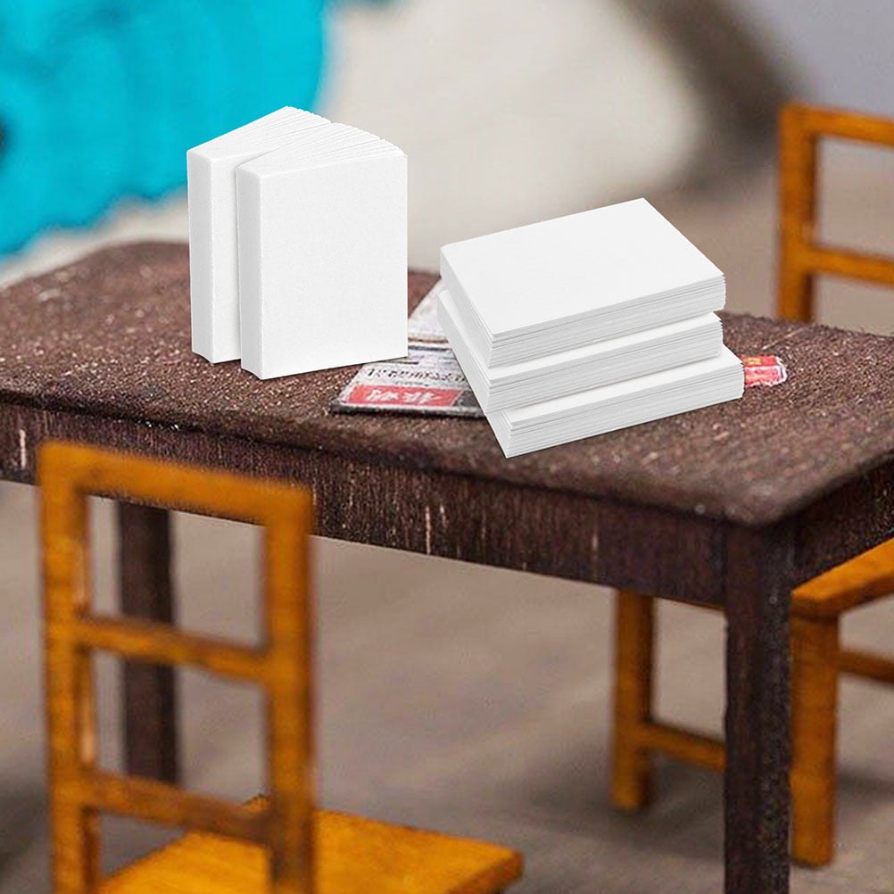 HEMOTON Miniature White Paper Books for Dollhouse Decoration with ...
