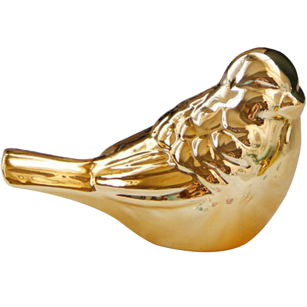 HEMOTON Modern Gold Bird Statue Smooth Surface Ornament Office 14x9cm ...