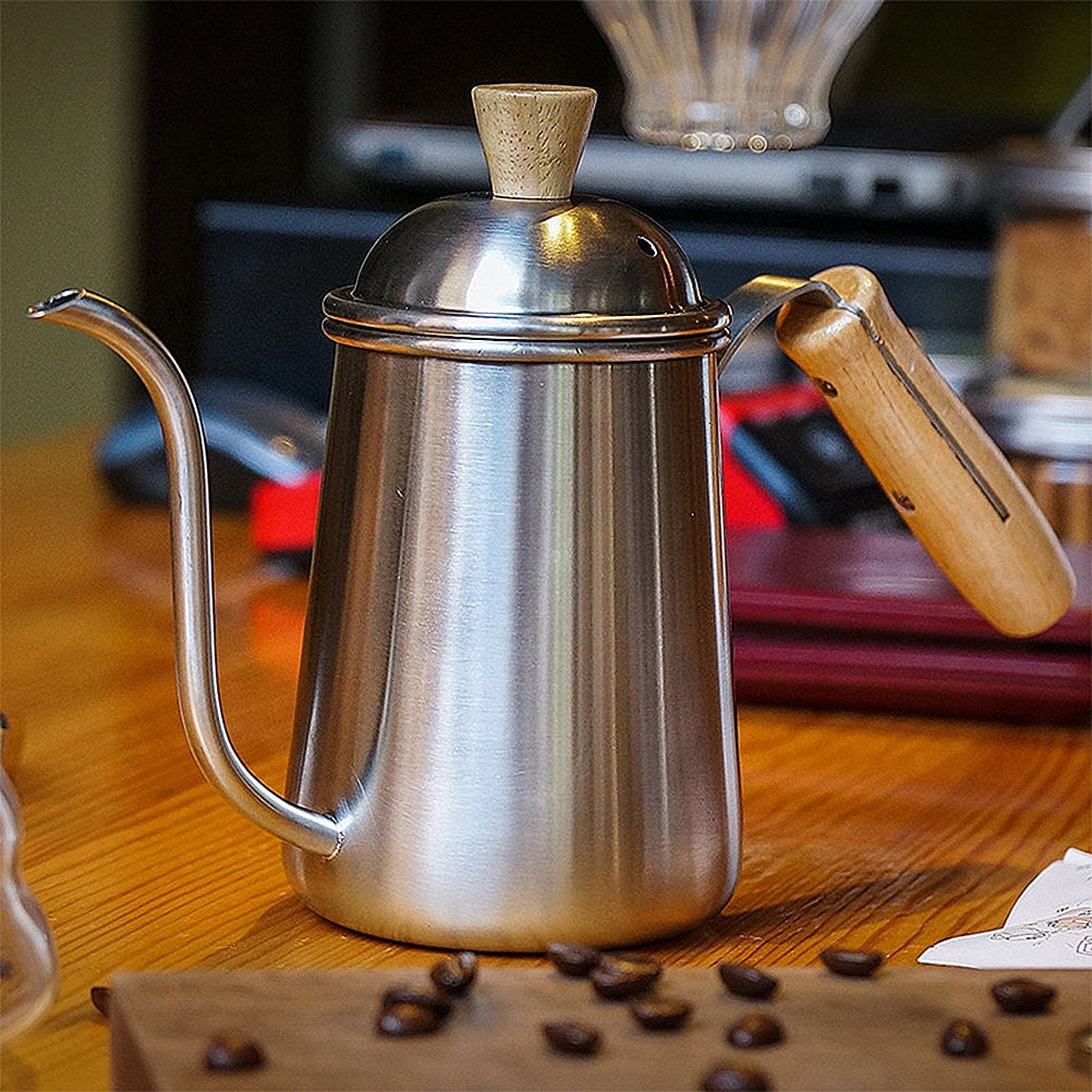 HEMOTON Modern Stainless Steel Coffee Kettle with Wooden Handle for ...
