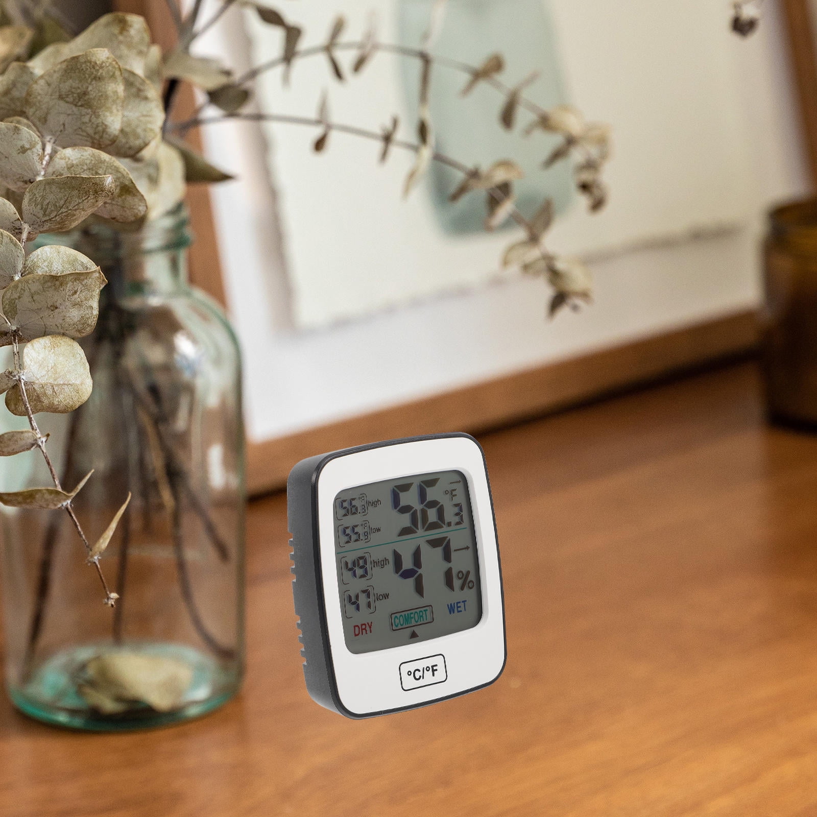 HEMOTON Moisture Thermometer Stand Temperature Deviation Child Office ...