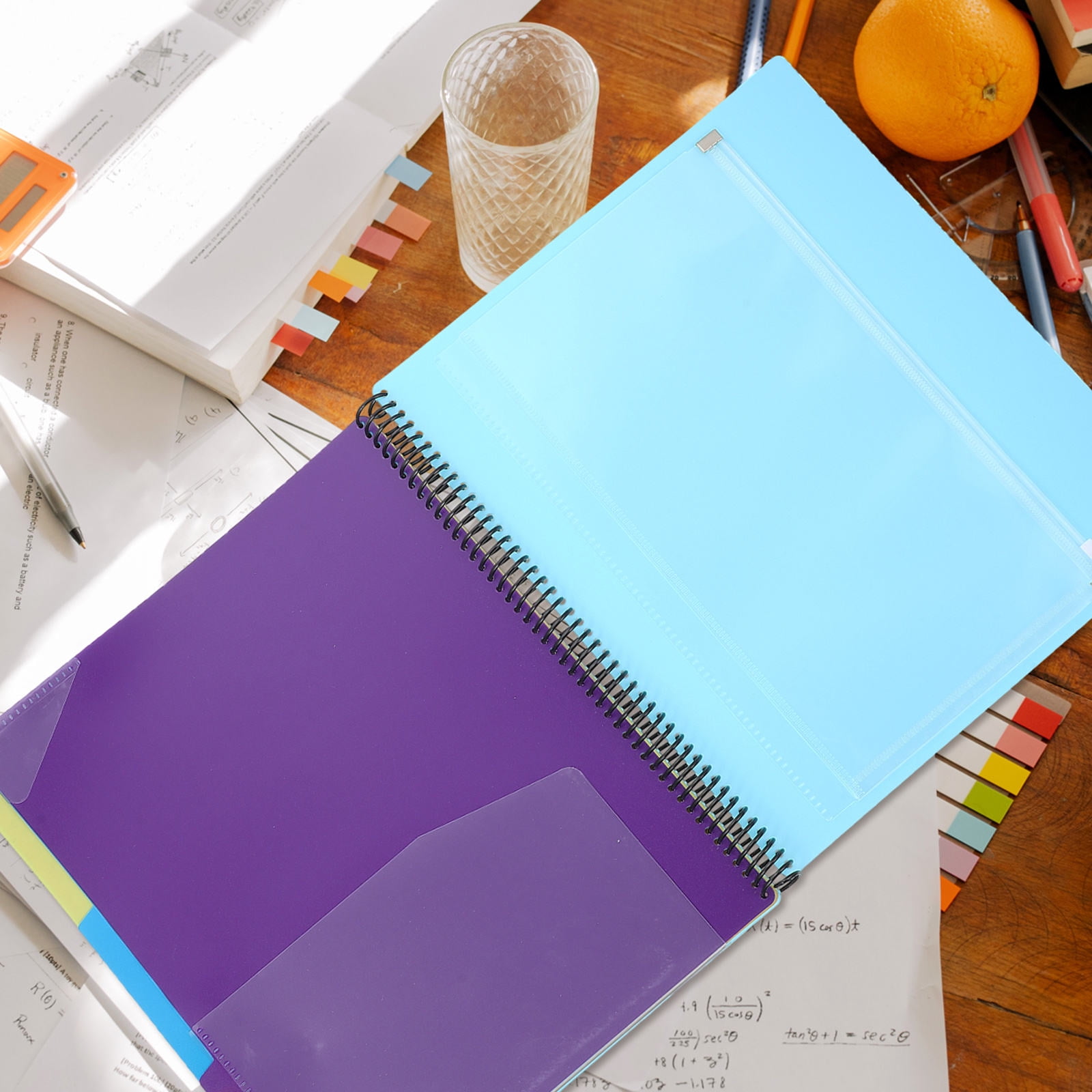 HEMOTON Multi-Functional Coil Notebook with Office Supplies Folder for ...