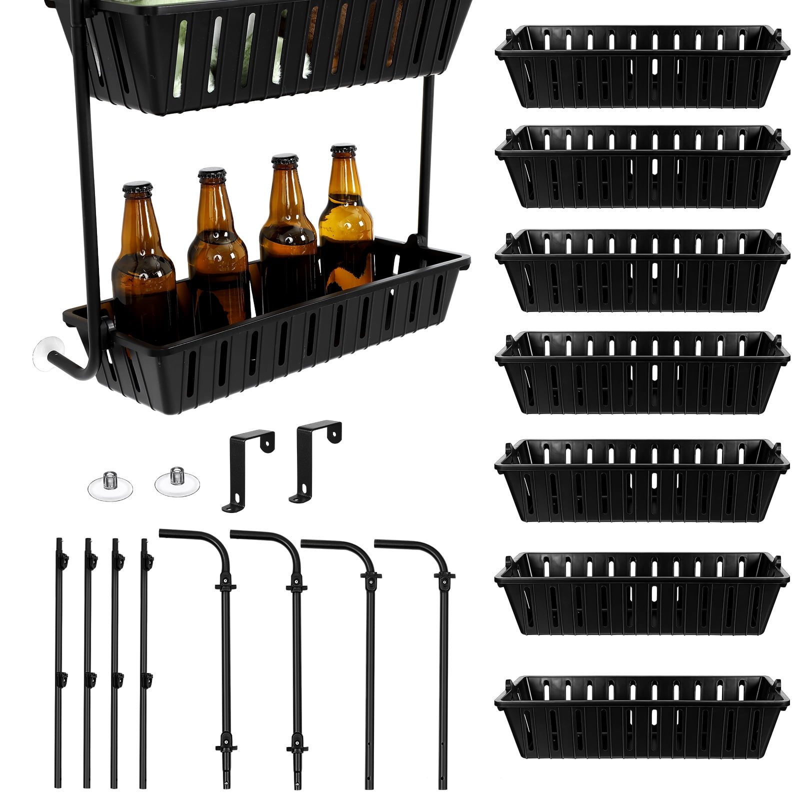 HEMOTON Over Door Pantry Organizer Basket Hanging Spice Rack Organizer ...