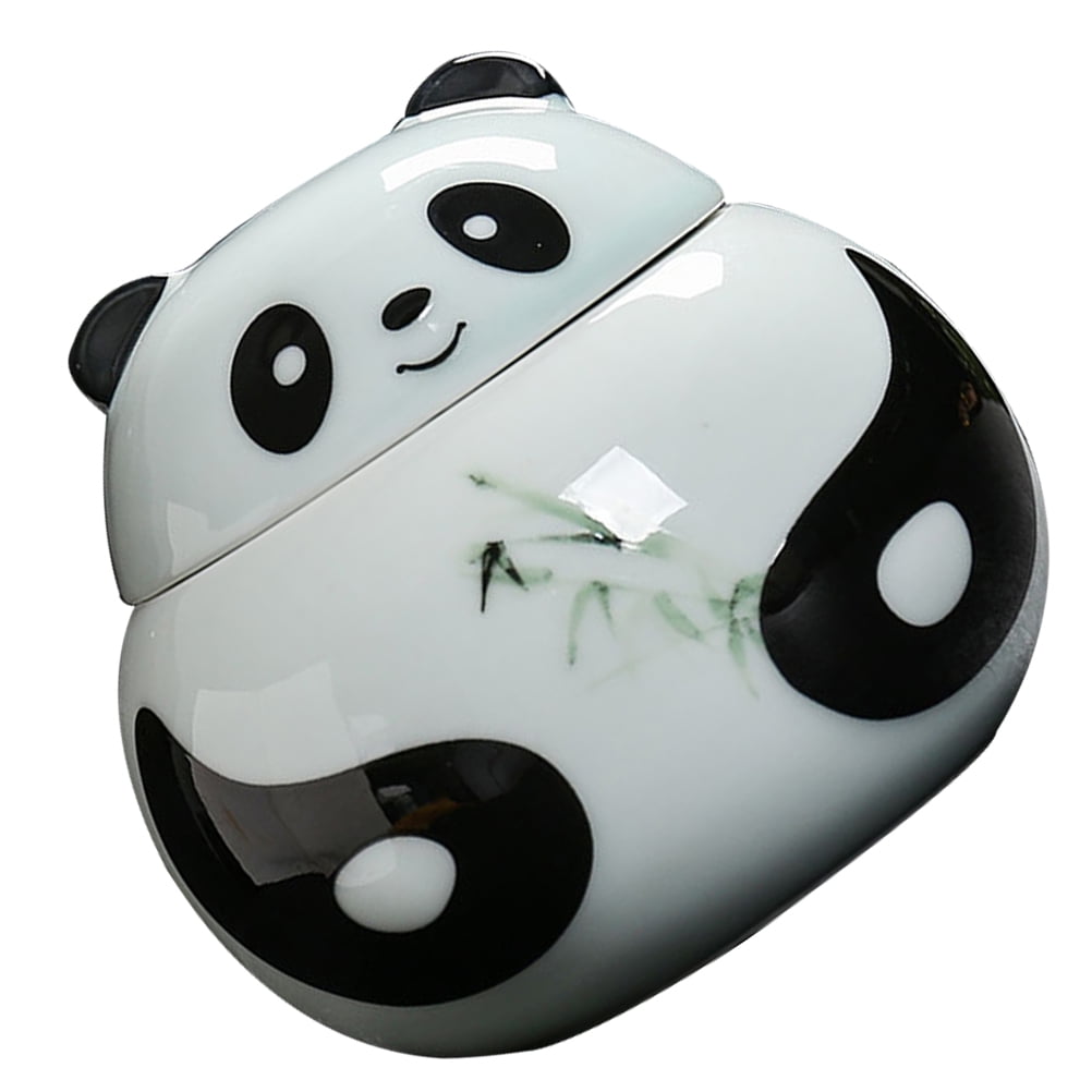 HEMOTON Ceramic Airtight Sealing Jar with Lid, Decorative Panda-Shaped ...