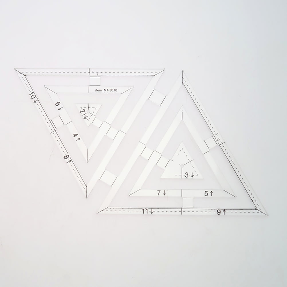 HEMOTON Patchwork Ruler Template Double Triangle Twin Ruler Acrylic ...