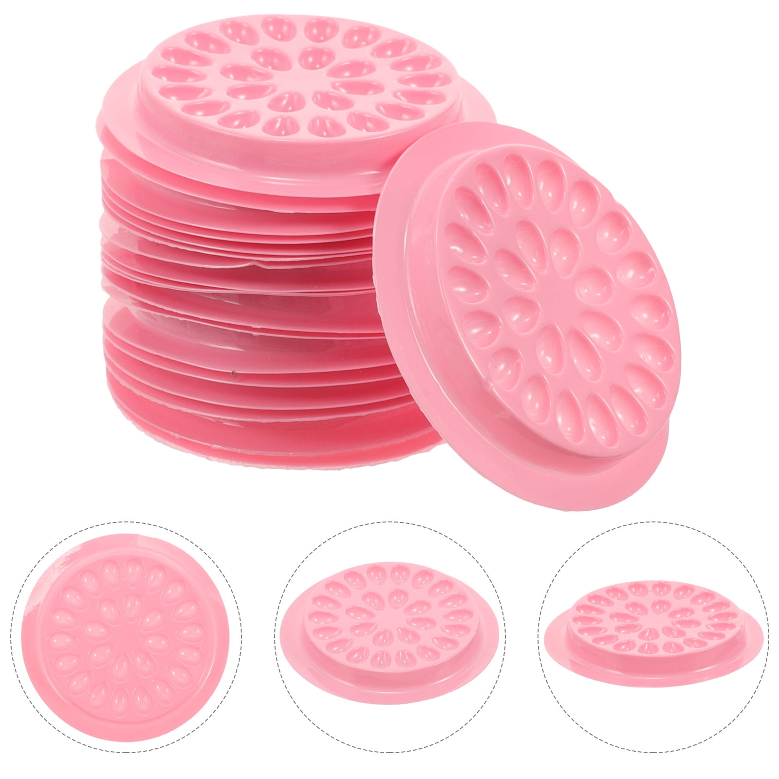 HEMOTON 100Set Square Pink Plastic Eyelash Extension Tools Lash Glue ...