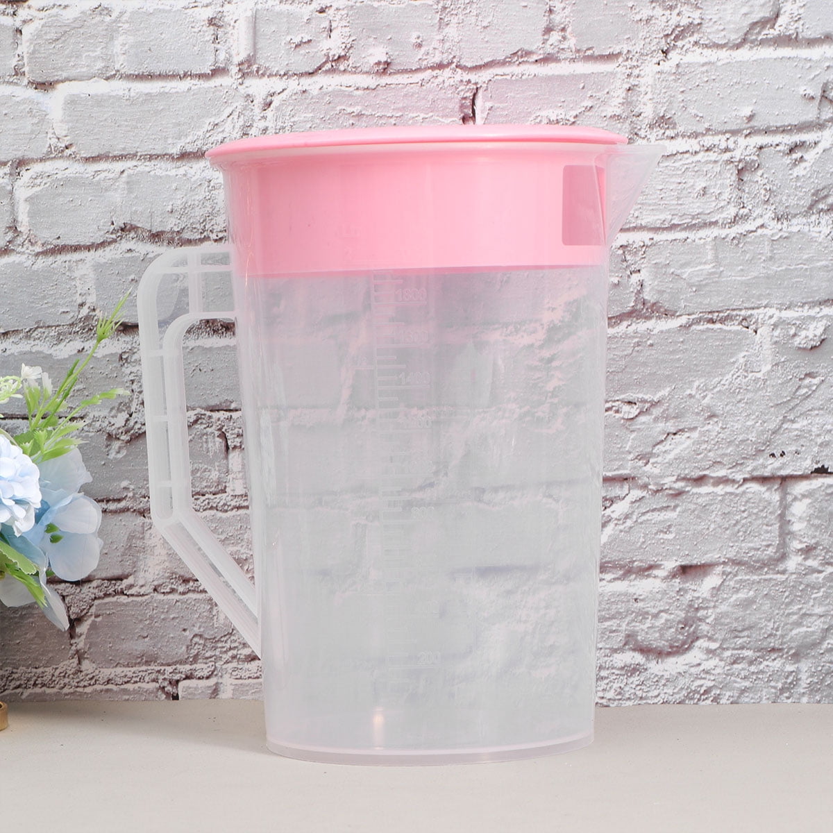 HEMOTON Pink Plastic Water Pitcher with Lid for Storage Safe ...