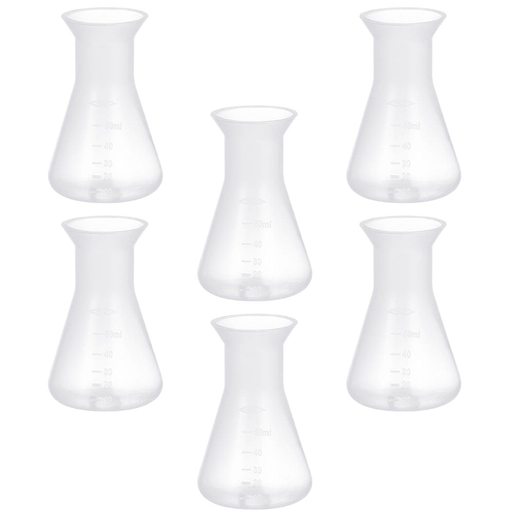 HEMOTON Plastic Conical Flask for Laboratory with Clear Scale Line and ...