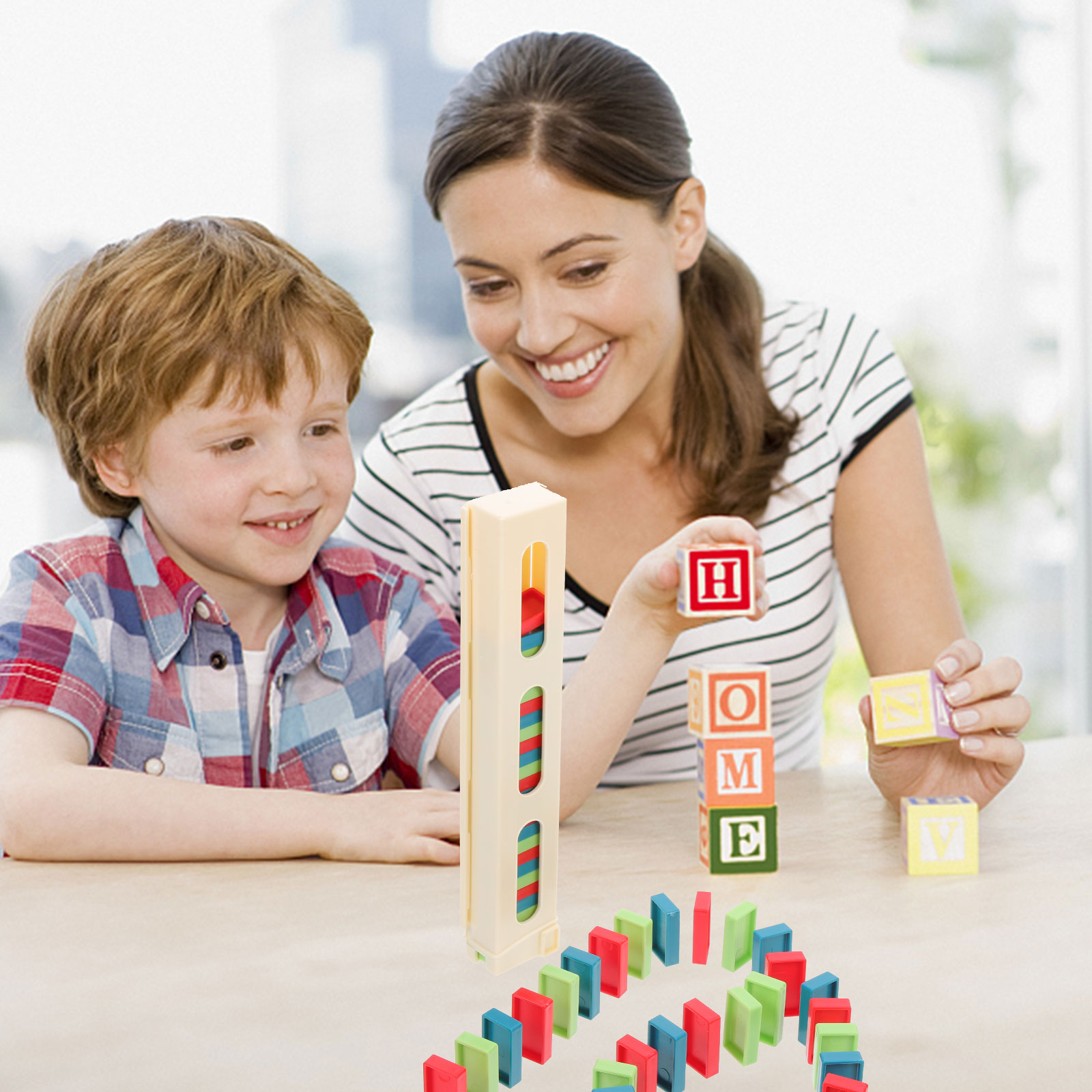 HEMOTON Plastic Domino Set for Kids Educational Toy Assorted Colors ...