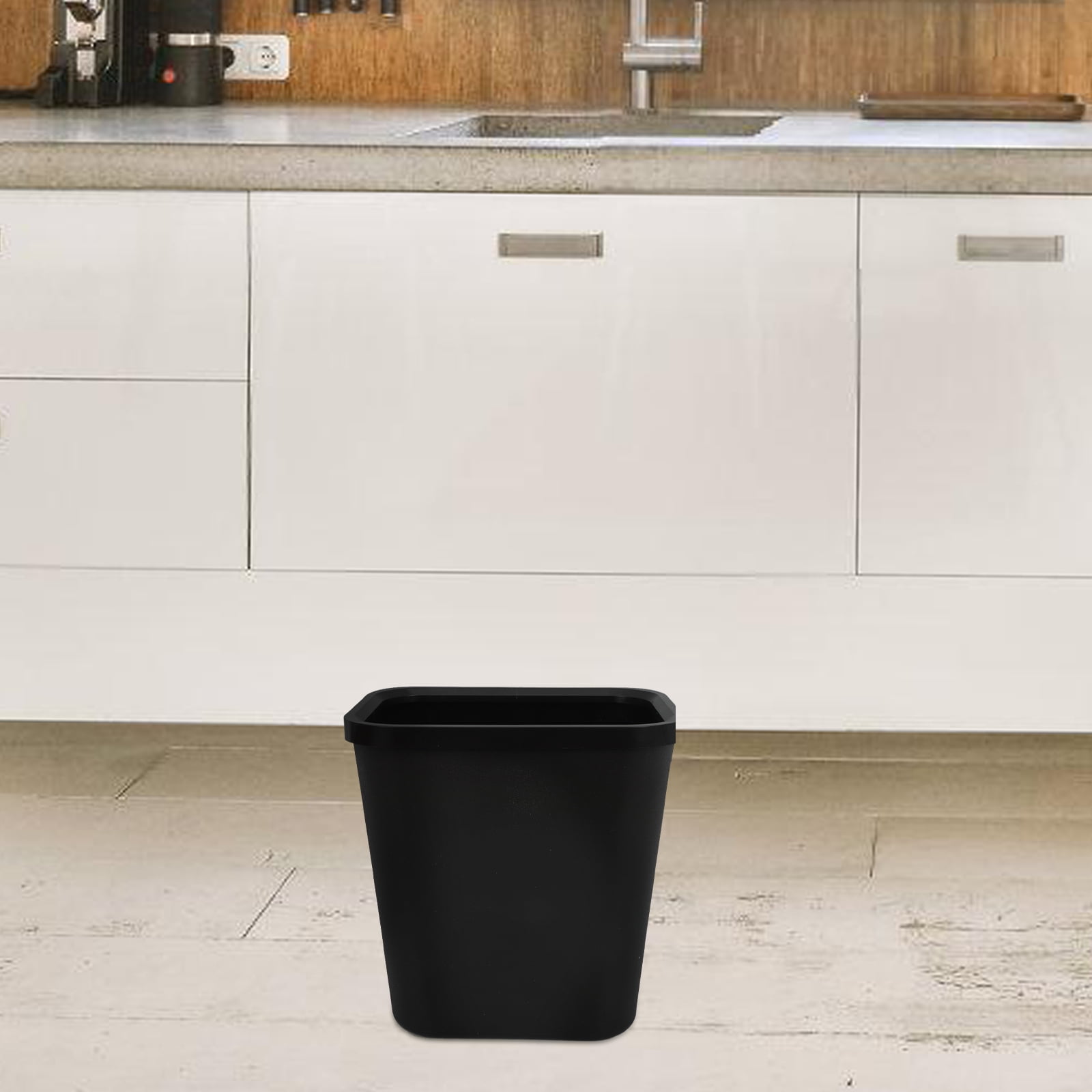 HEMOTON Plastic Trash Bin For Kitchen Sturdy Waste Can For Office Small ...