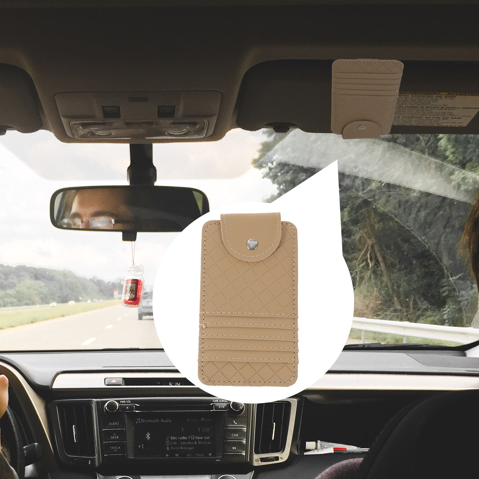 HEMOTON Pocket Organizer Auto Interior Storage Pocket 14.5X8.6cm Beige ...
