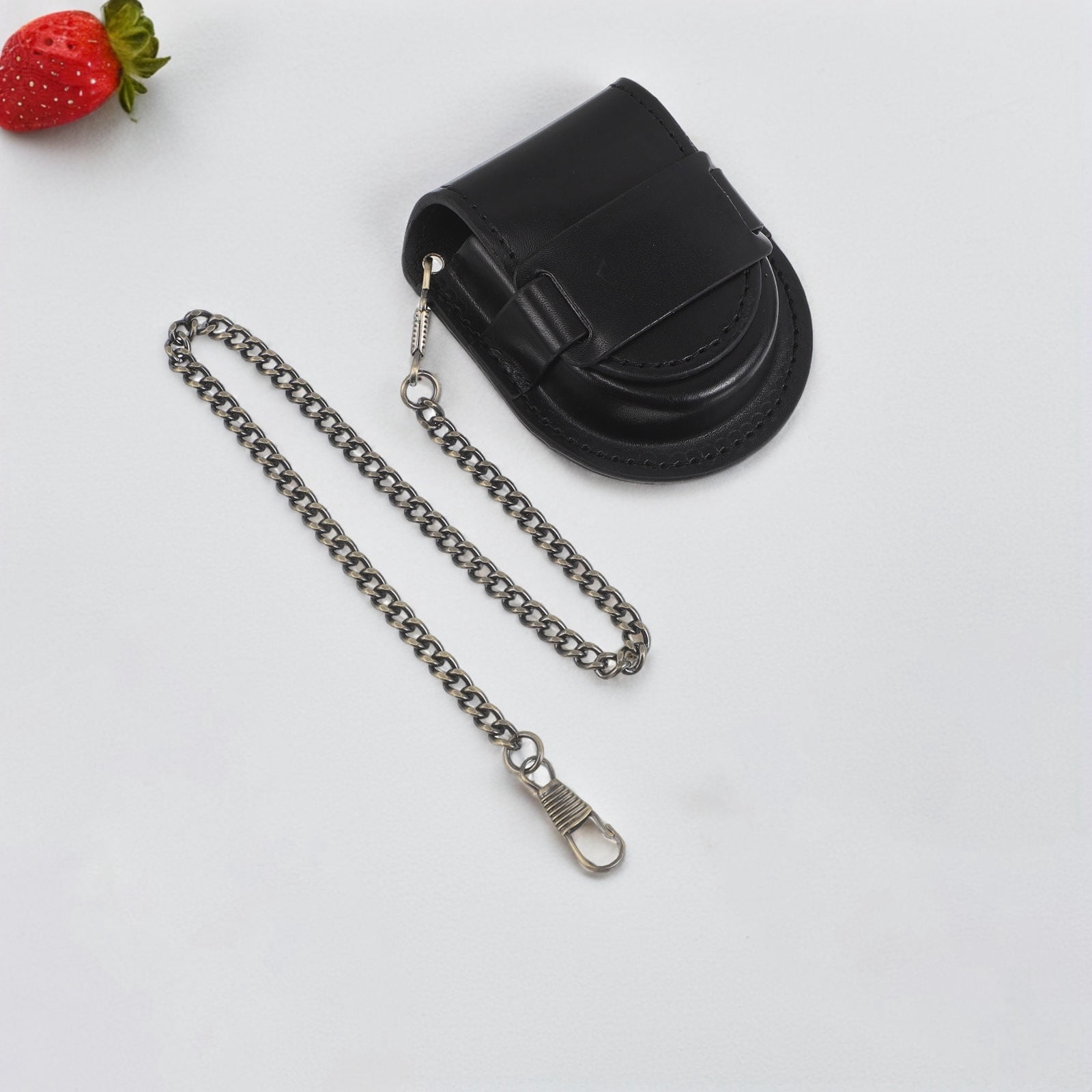 HEMOTON Pocket Watch Vintage Leather Case Man .50X6.50X3.80CM Black ...