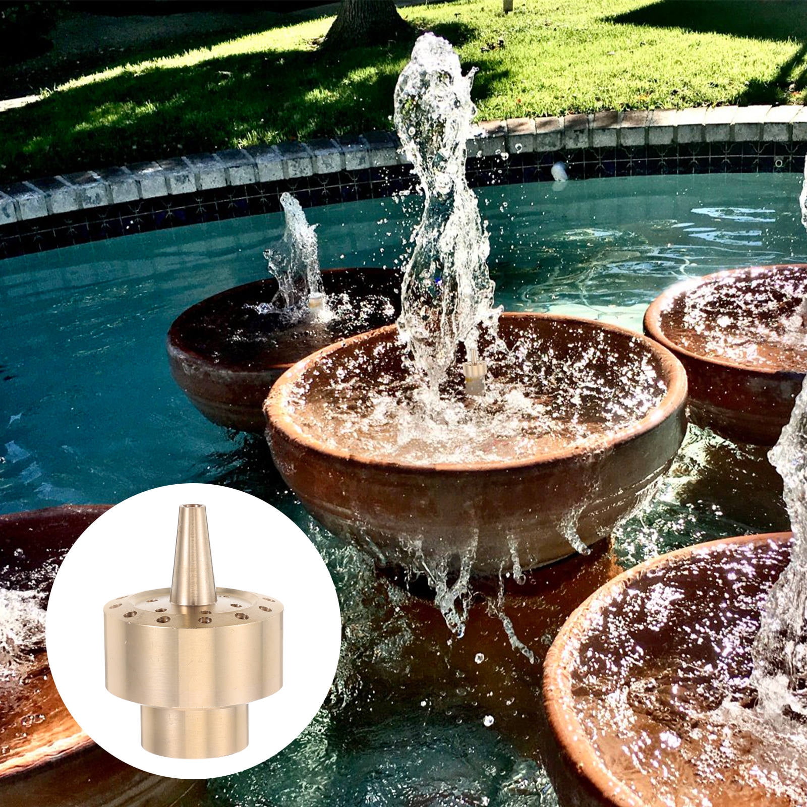 HEMOTON Pond Fountain Head Pond Fountain Head Nozzle Sprayer Fountain ...