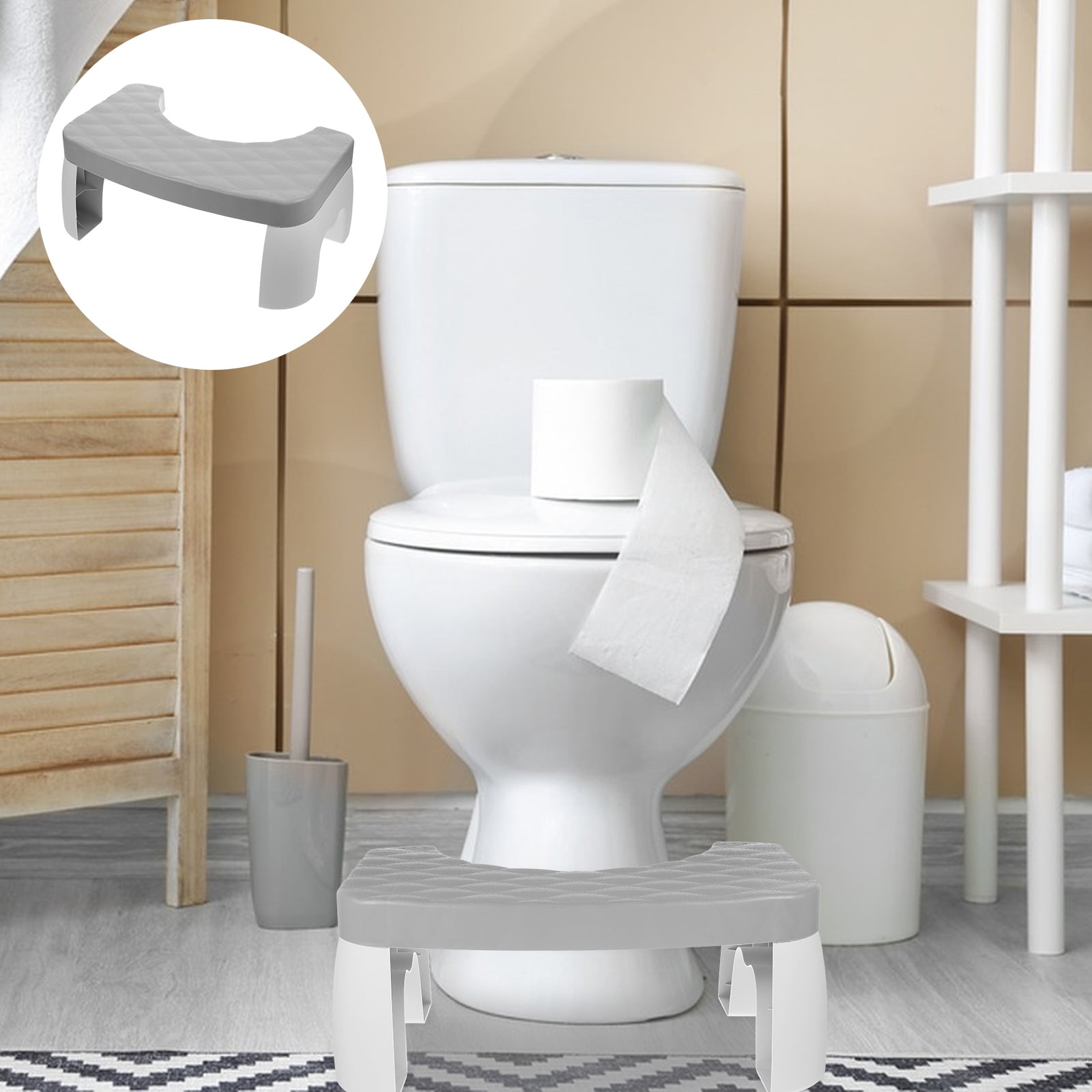 HEMOTON Poop Stool for Bathroom Adults Toilet Step Small Footstool ...