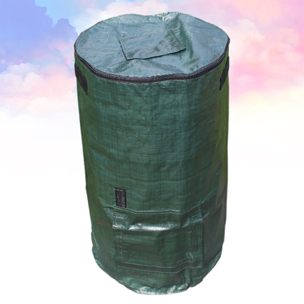 HEMOTON Portable Garden Leaf Trash Collection Bucket with Cover for ...