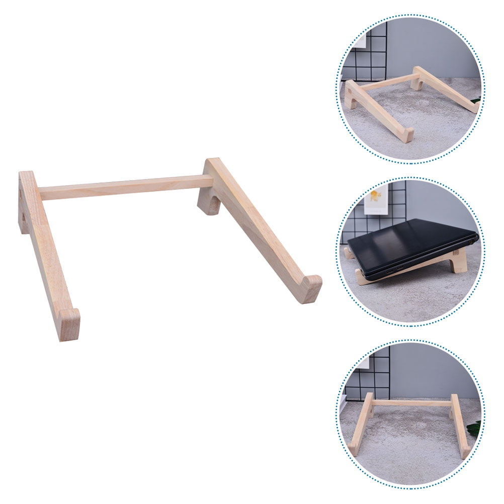 HEMOTON Portable Tablet Stand Laptop Holder Wood Laptop Raising Stand ...
