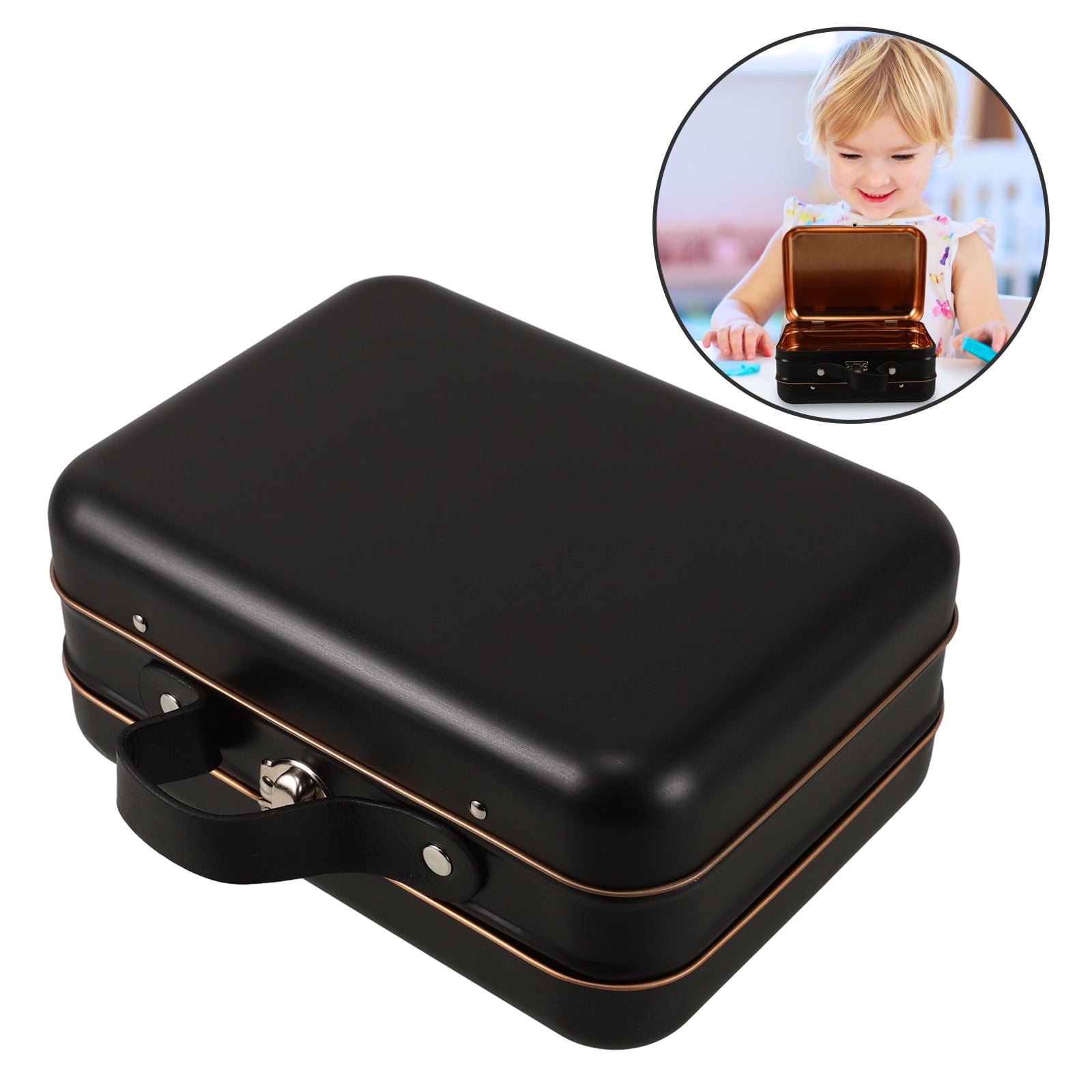 HEMOTON Portable Tin Box Mini Suitcase Boxes Luggage Party Favor Travel ...