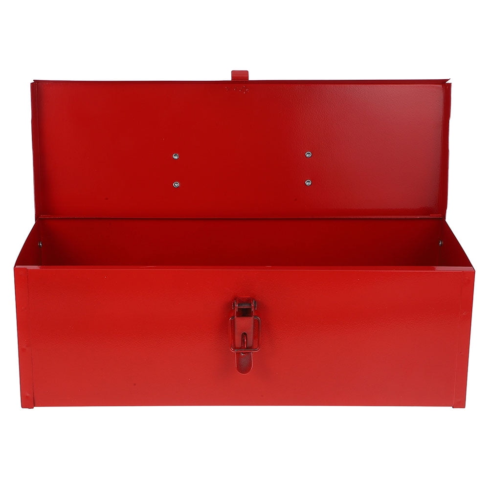 SOPOTUTU Metal Toolbox Chest Red Portable Tool Storage Organizer Case ...
