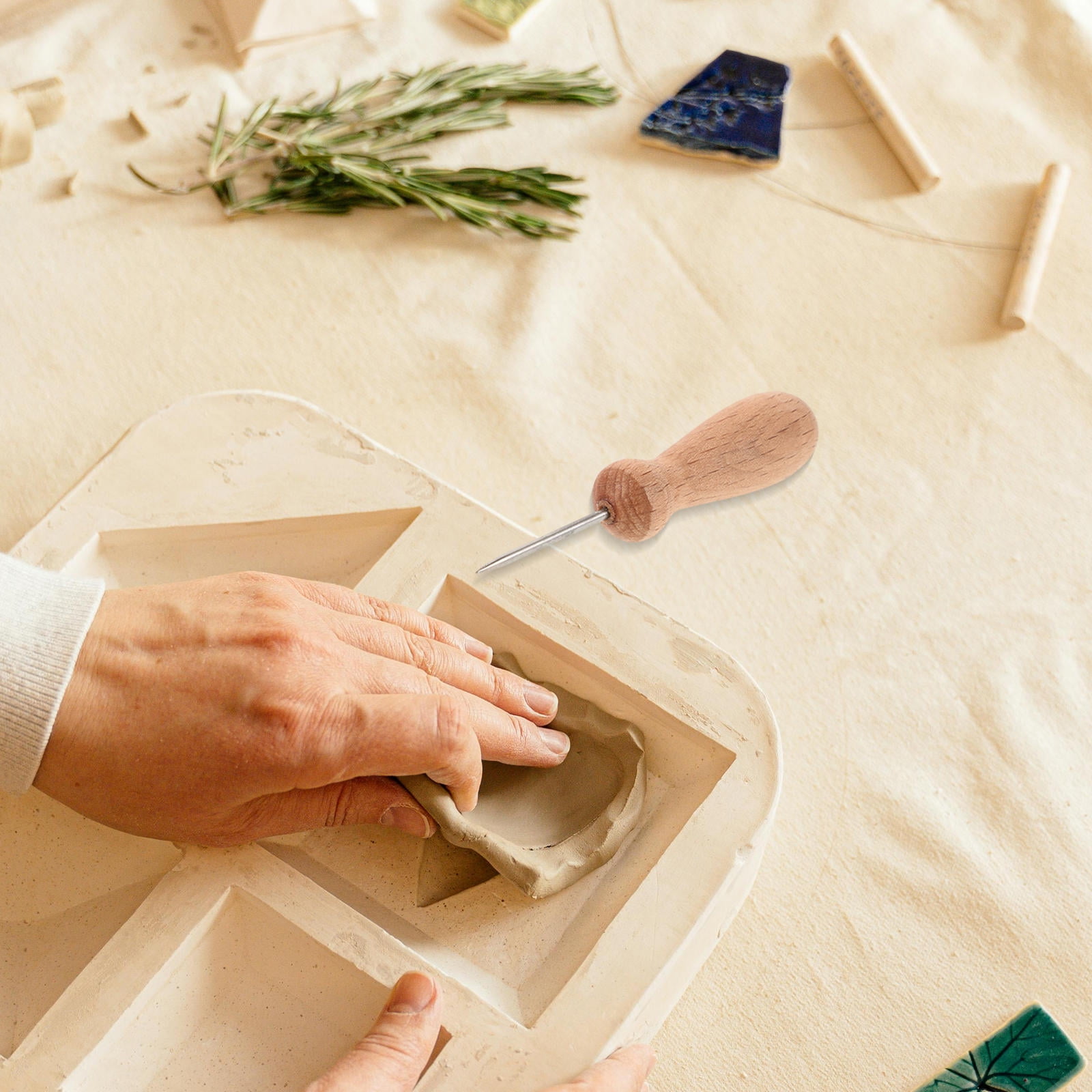 HEMOTON Pottery Tool Needle Pottery Needle Puncher Manual Punch Awl ...