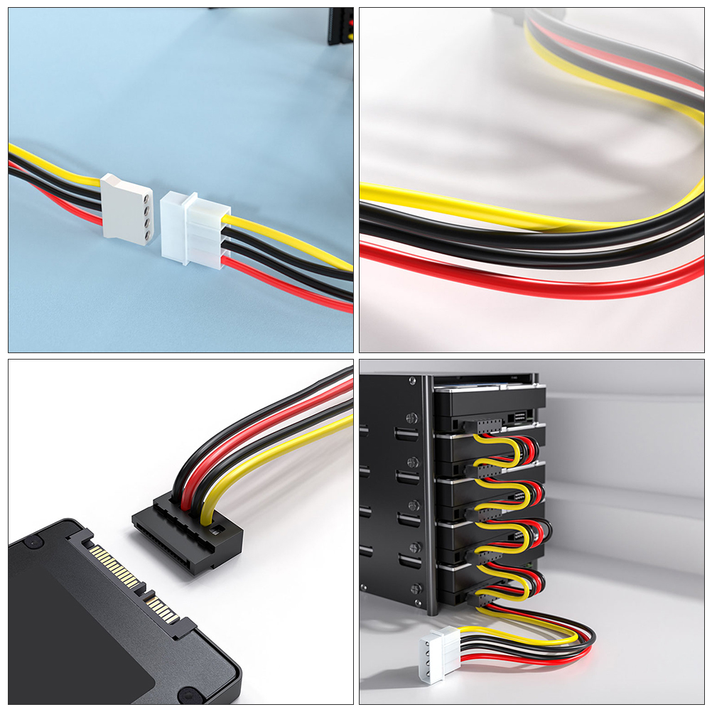 HEMOTON Power Supply Cable Conversion Line Hard Drive Splitter Male to ...