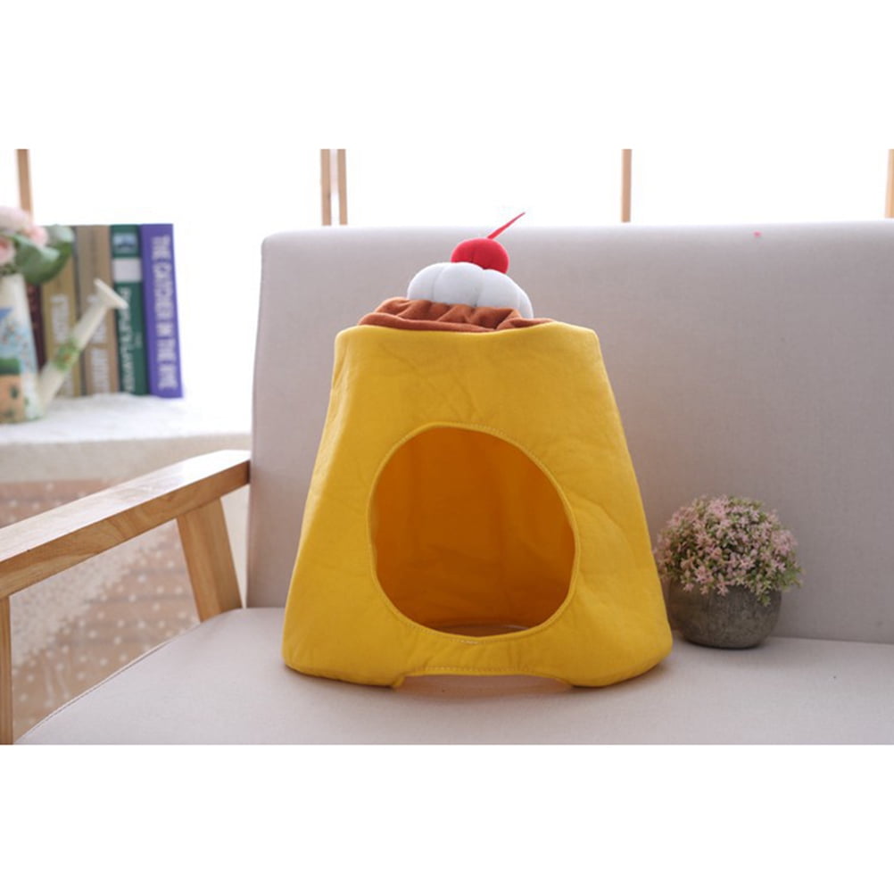HEMOTON Pudding Hat Cartoon Pudding Head Cover Pudding Plush Hat Funny ...