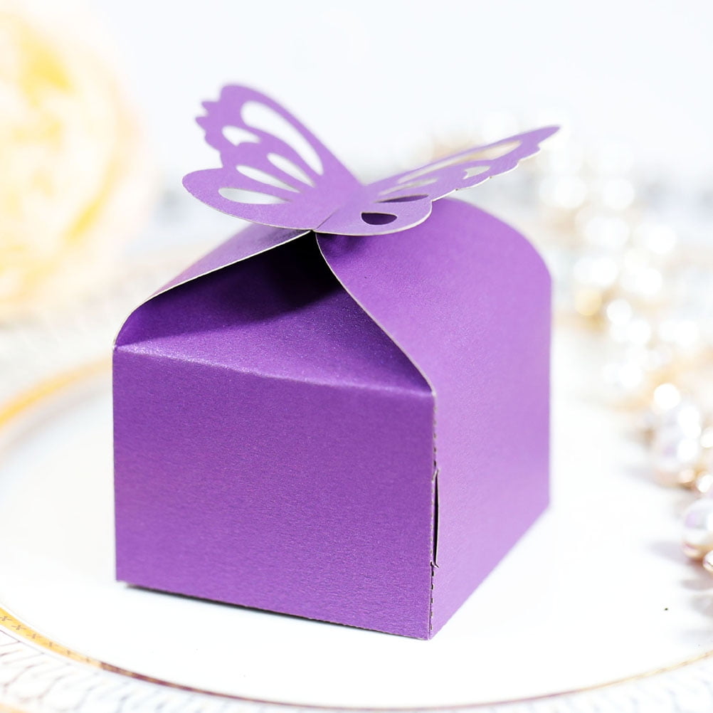 HEMOTON Purple Creative Paper Gift Boxes for Storing Candies and Snacks ...