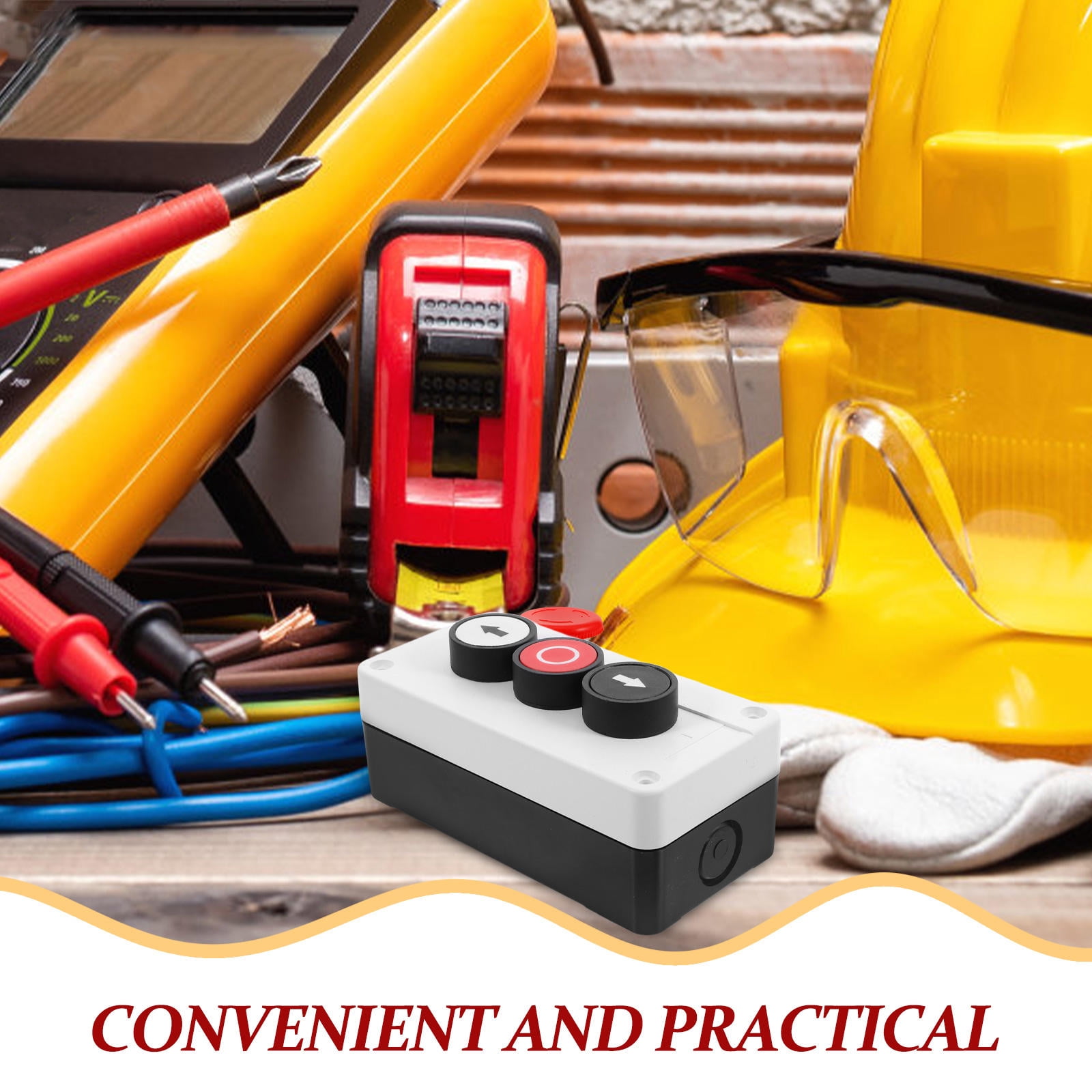 HEMOTON Momentary Push Button Starter Switch with Cover for Winch Roller Door - Push Button ...